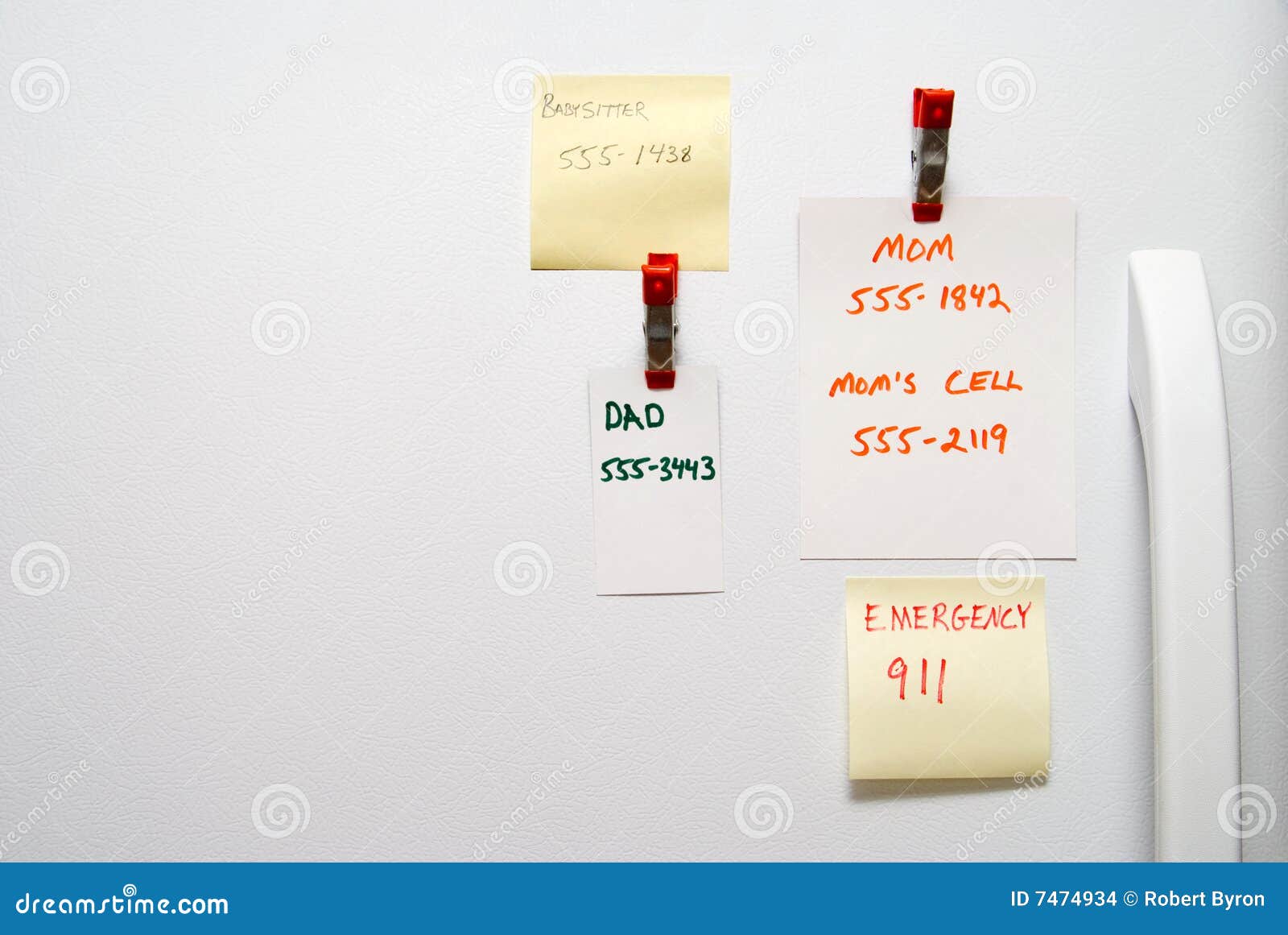 Refrigerator Notes stock photo. Image of contacts, note - 7474934