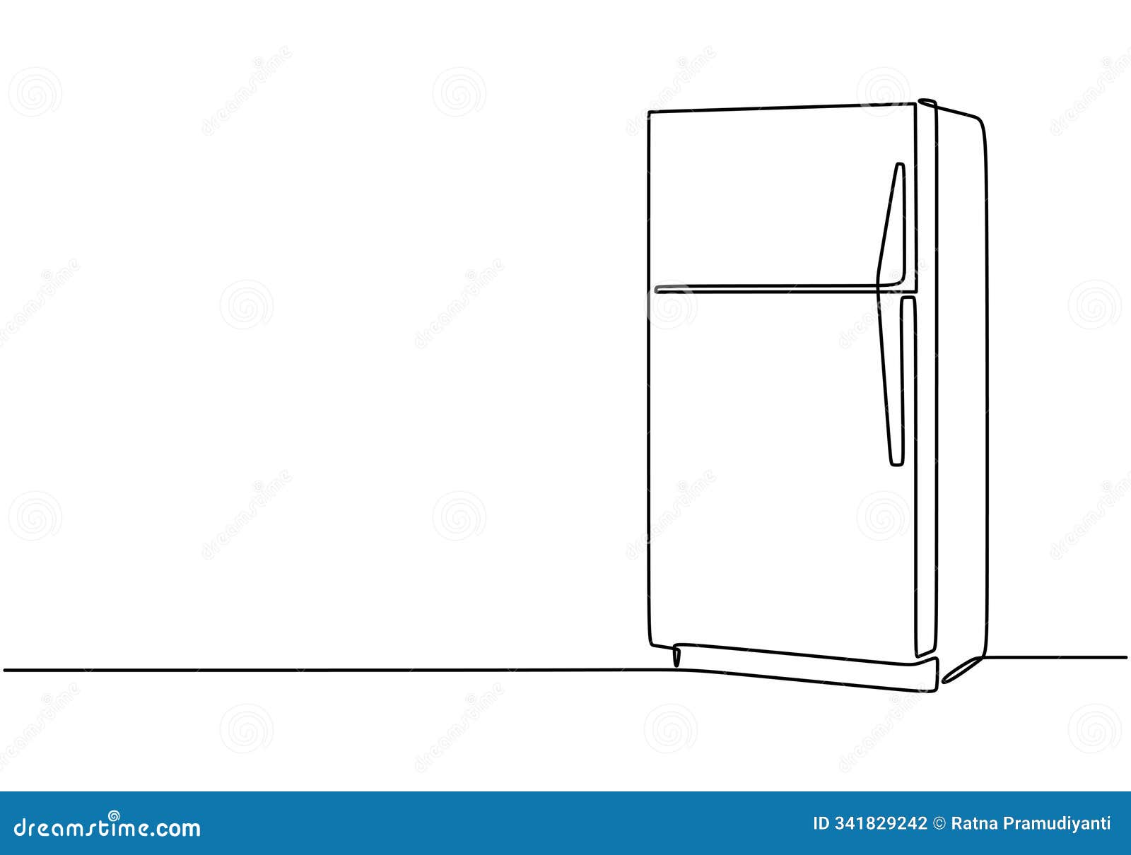 Refrigerator Drawing In Linear Style. Black Color Hand Drawn Vector ...