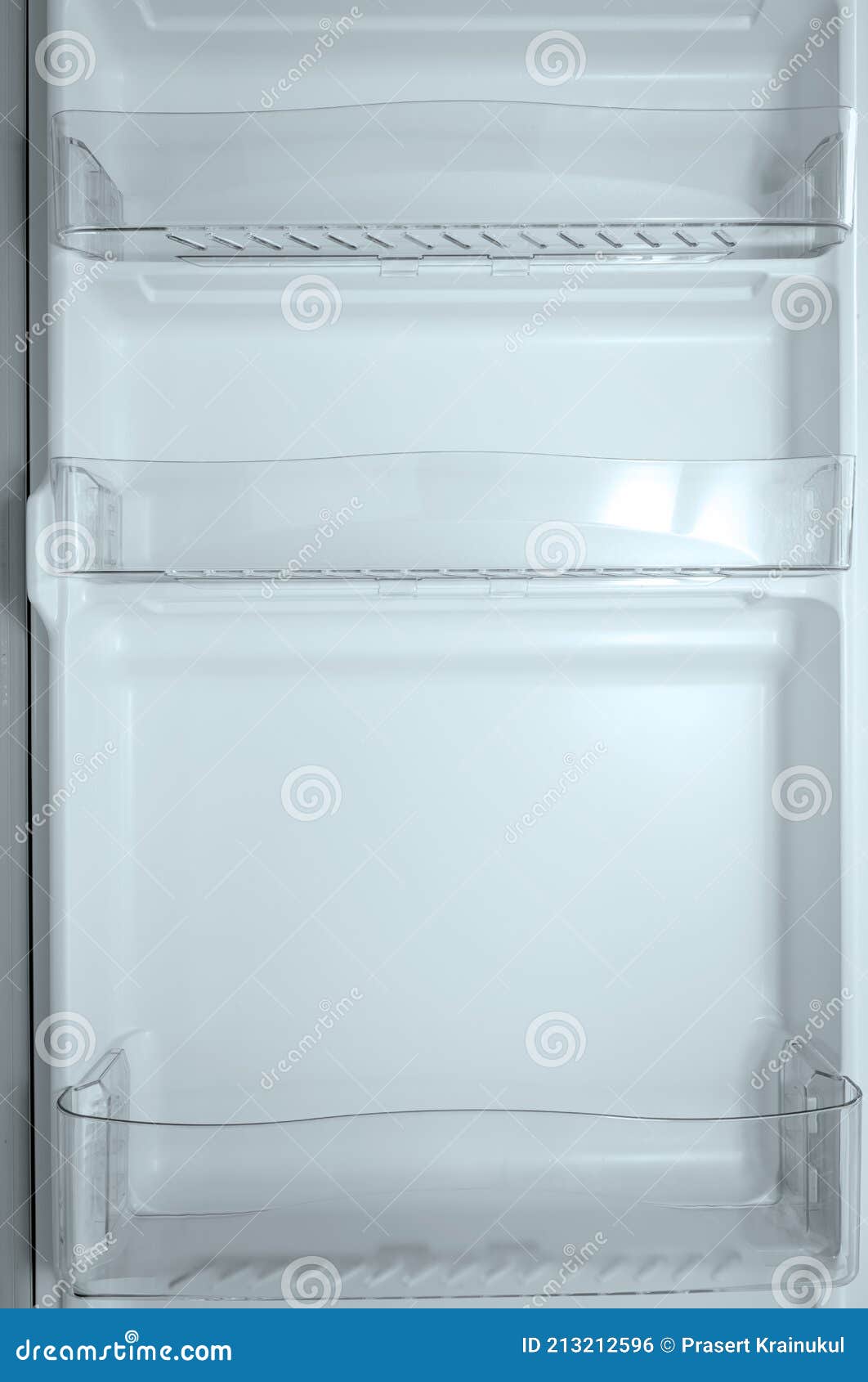 Refrigerator Open Empty Fridge Inside Interior. Close Up on Empty ...