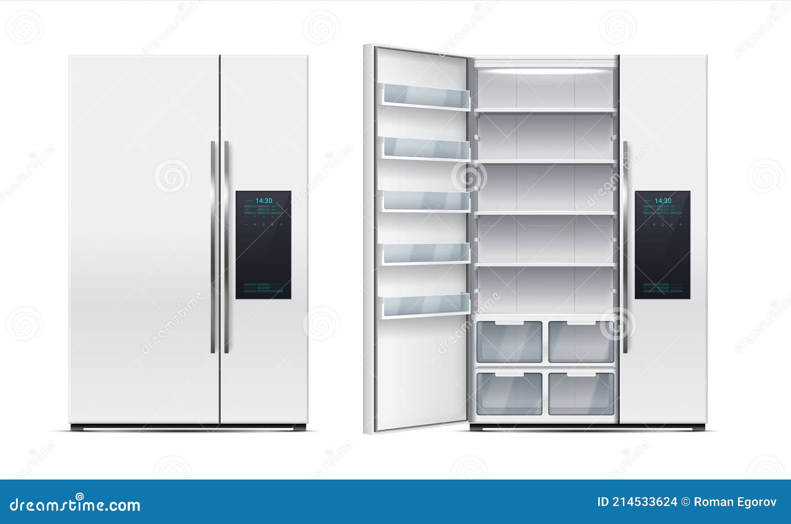 Realistic Freezer Template Vector Illustration | CartoonDealer.com ...