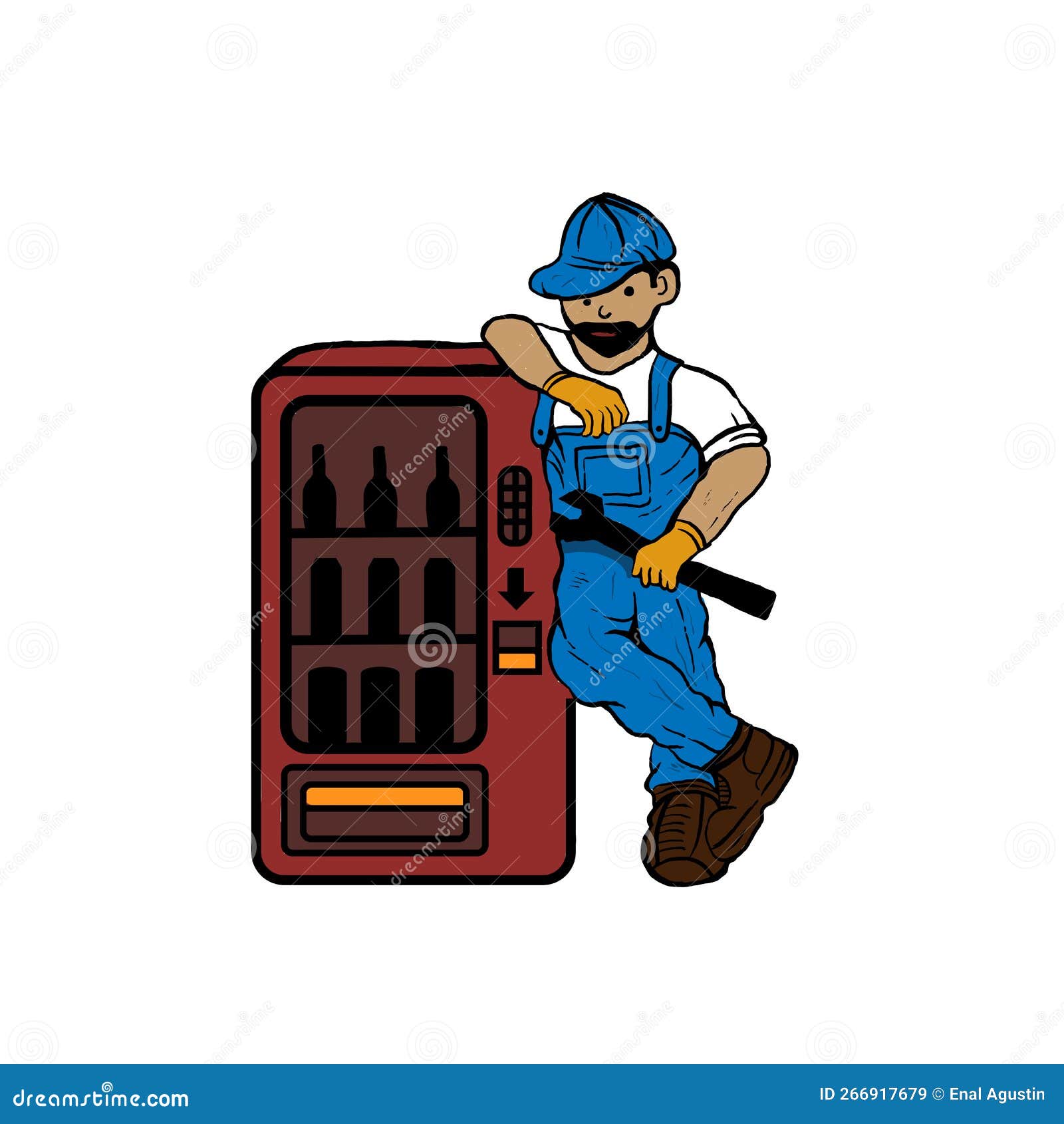 Refrigerator Repair Man Service Logo Design Stock Vector - Illustration ...