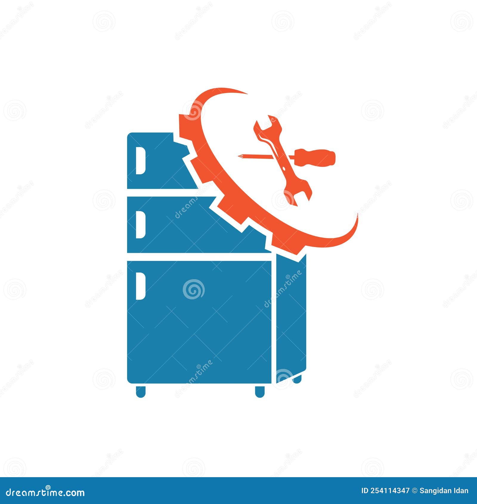 Refrigerator Repair and Service Icon Vector Illustration Design Stock ...