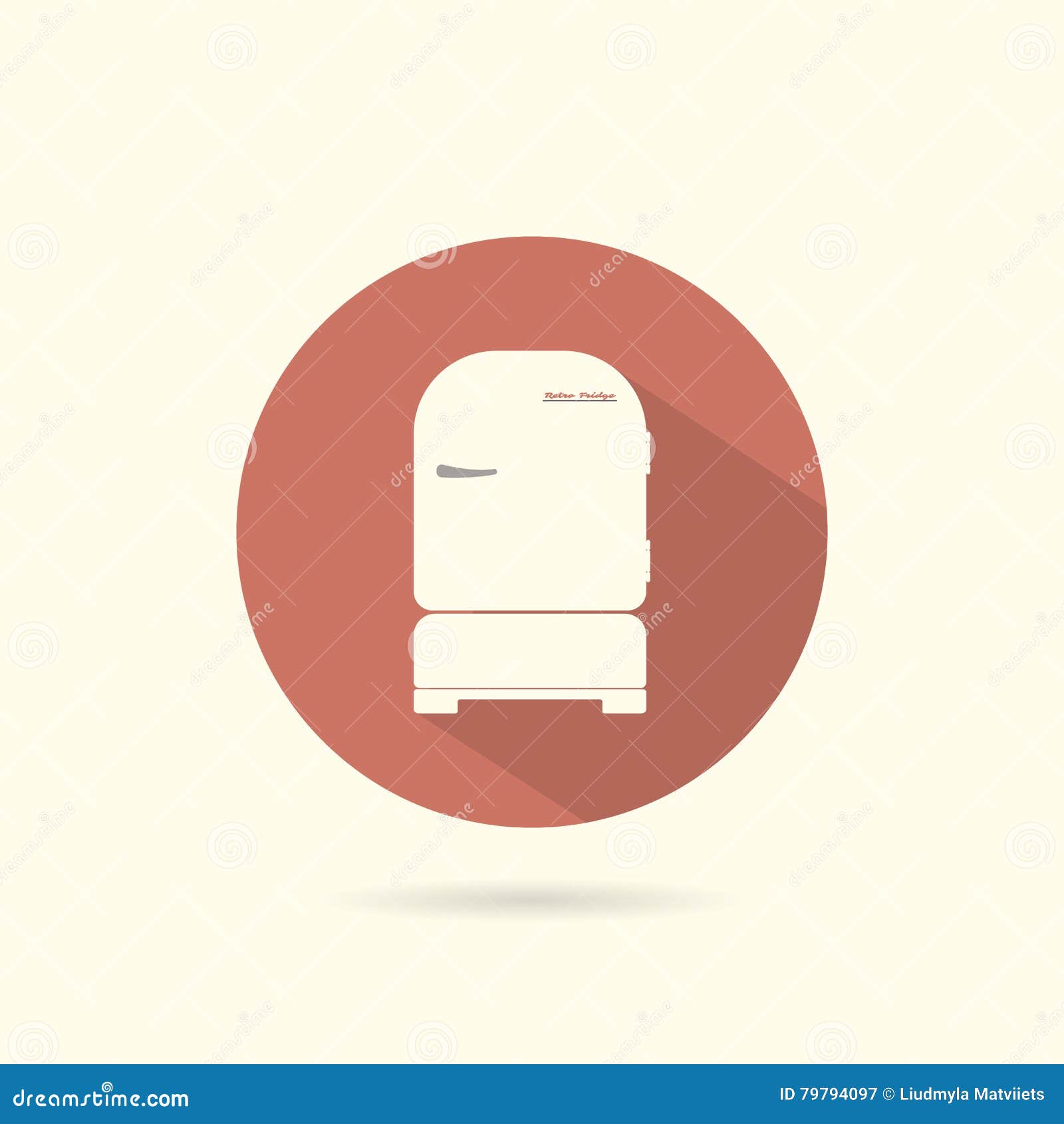 Refrigerator Round Flat Icon. Stock Illustration - Illustration of icebox, door: 79794097