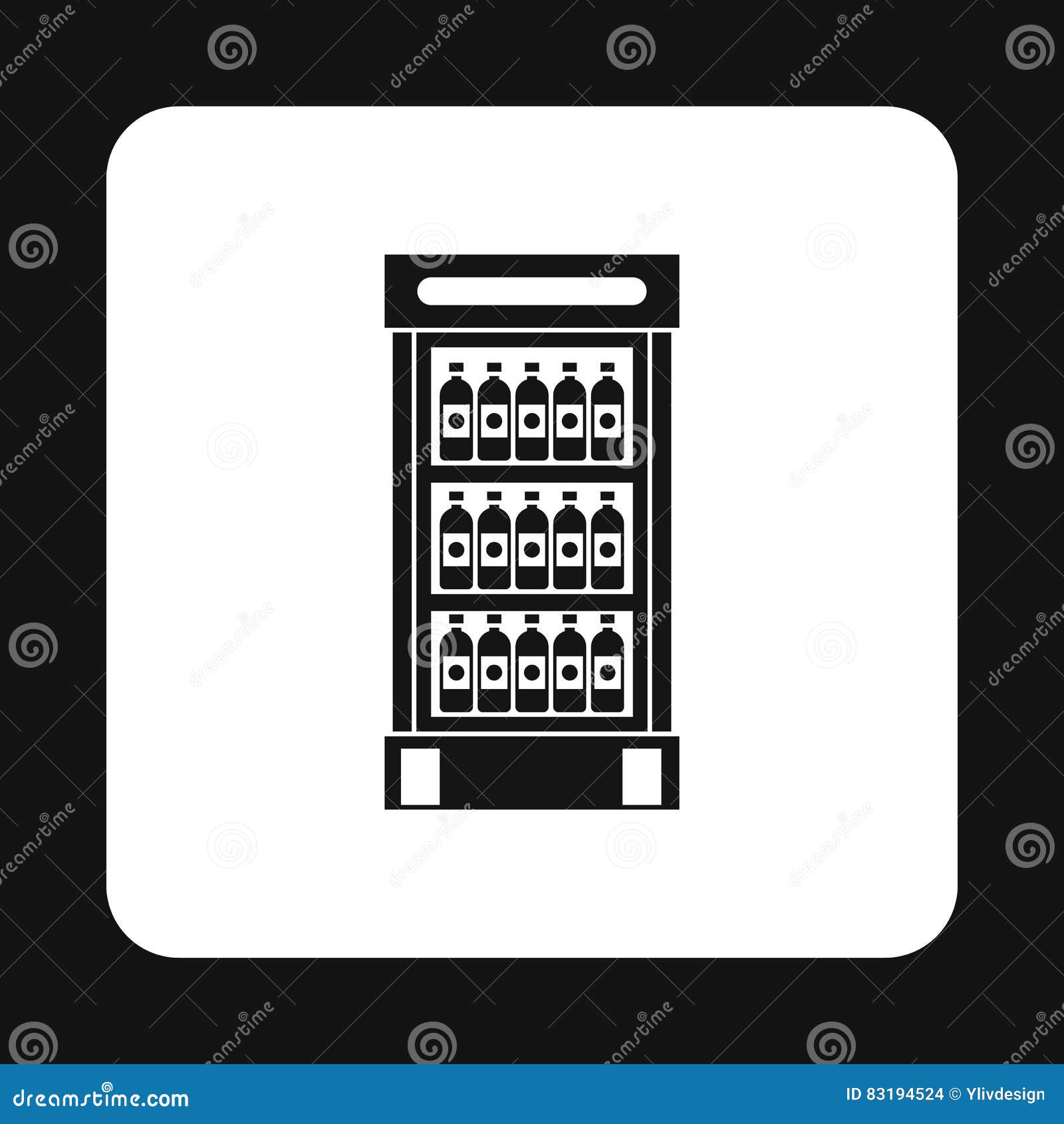 Refrigerator Showcase with Bottles Icon Stock Vector - Illustration of ...