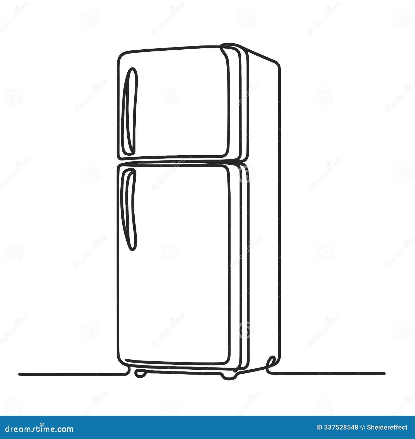 Refrigerator Drawing In Linear Style. Black Color Hand Drawn Vector ...