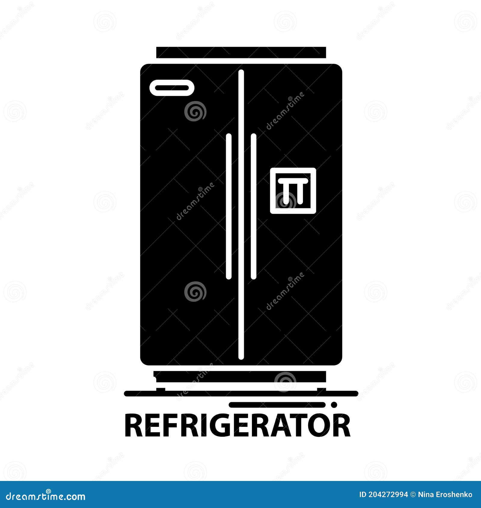 Refrigerator Symbol Icon, Black Vector Sign with Editable Strokes ...