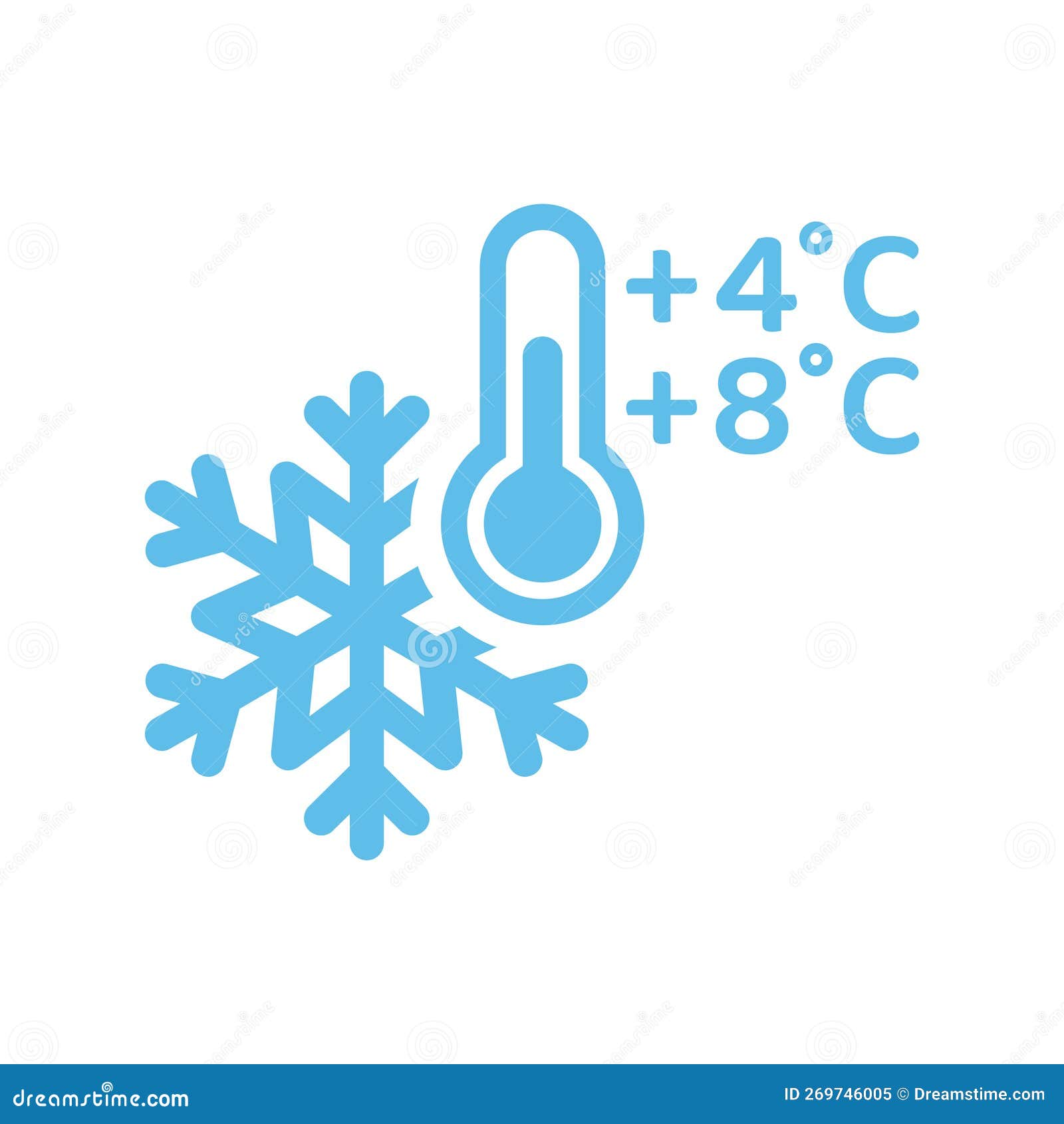Refrigerator Temperature with Snowflake and Thermometer Icon Stock ...