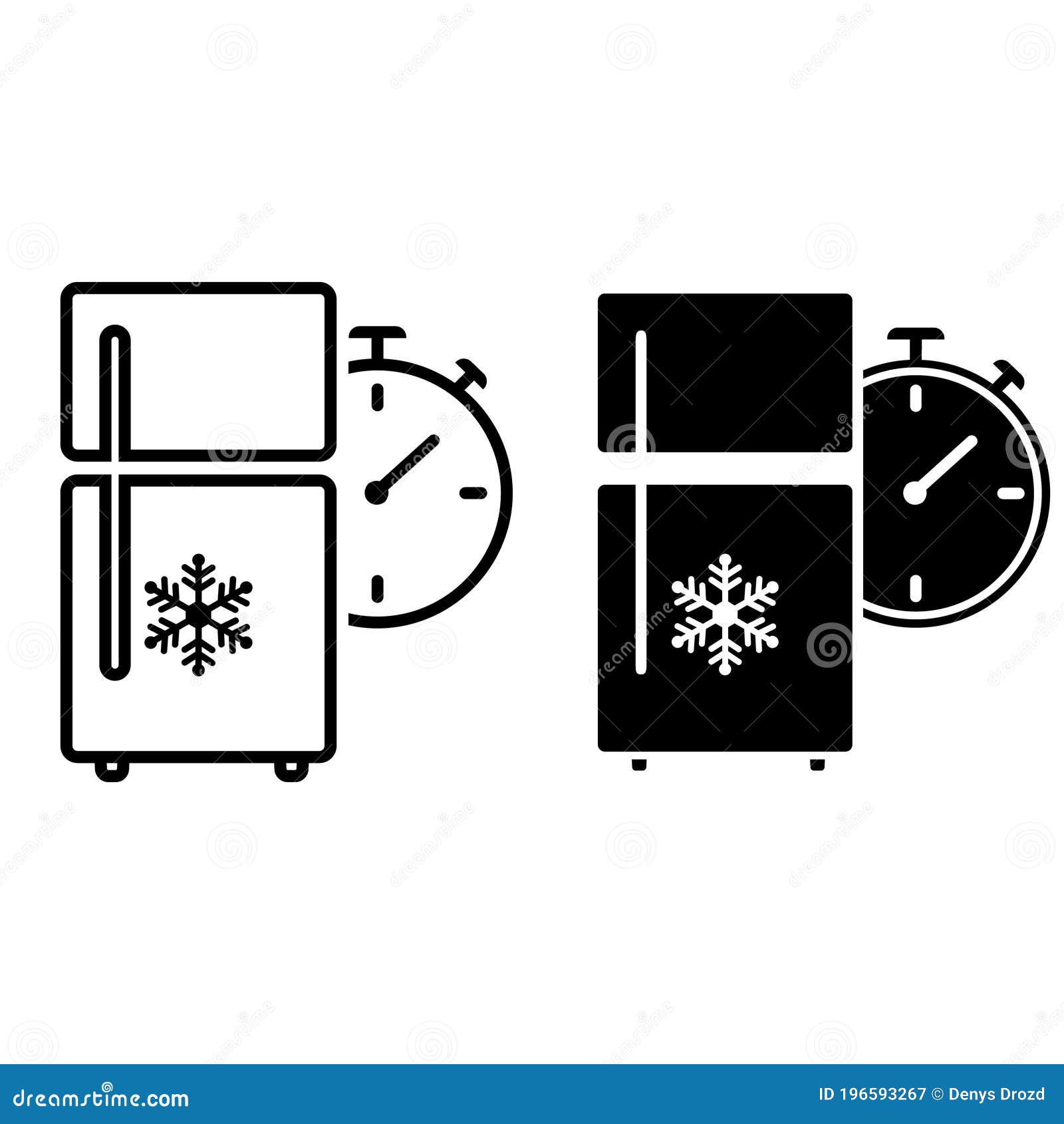 Refrigerator Timer Icon Vector Set. Fridge Time Illustration Sign ...