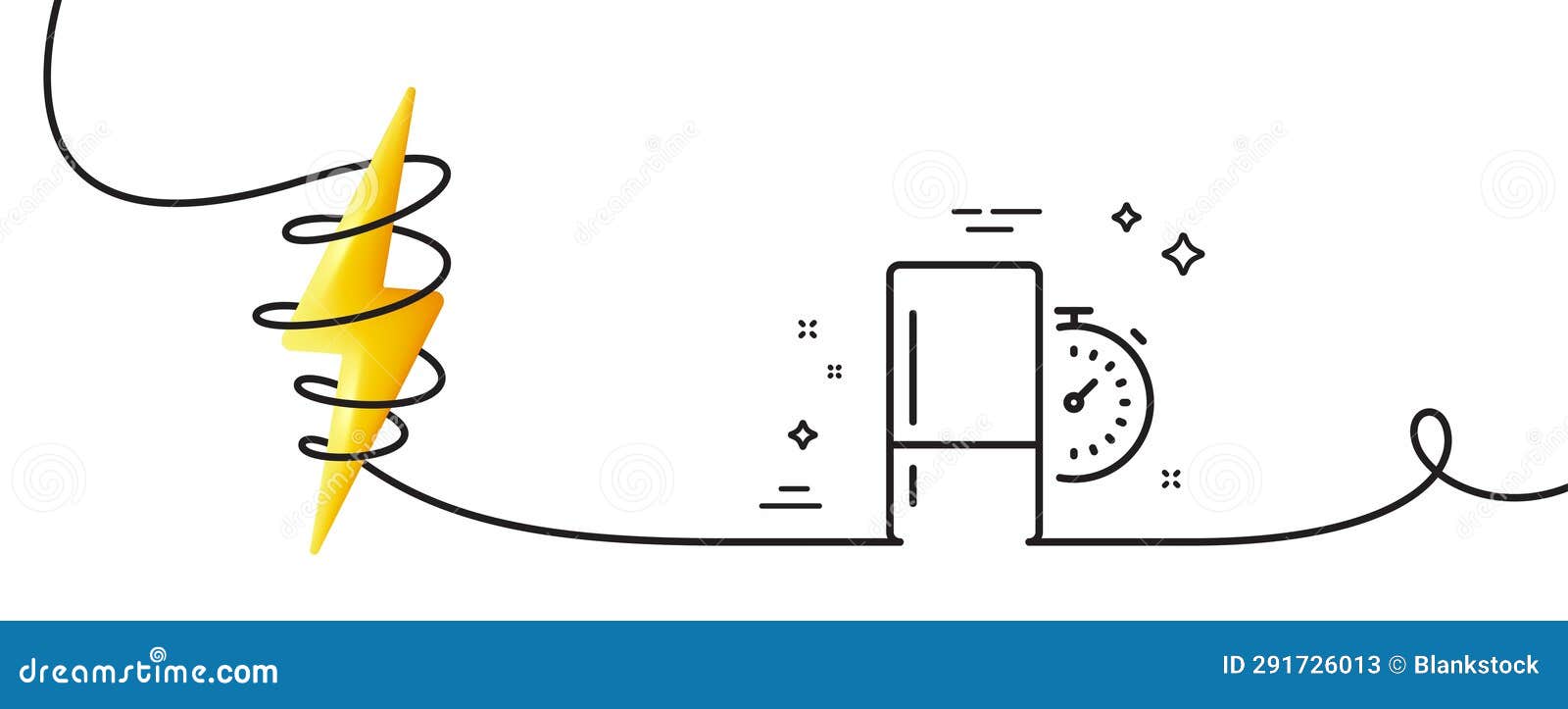 Refrigerator Timer Line Icon. Fridge Time Sign. Continuous Line with ...