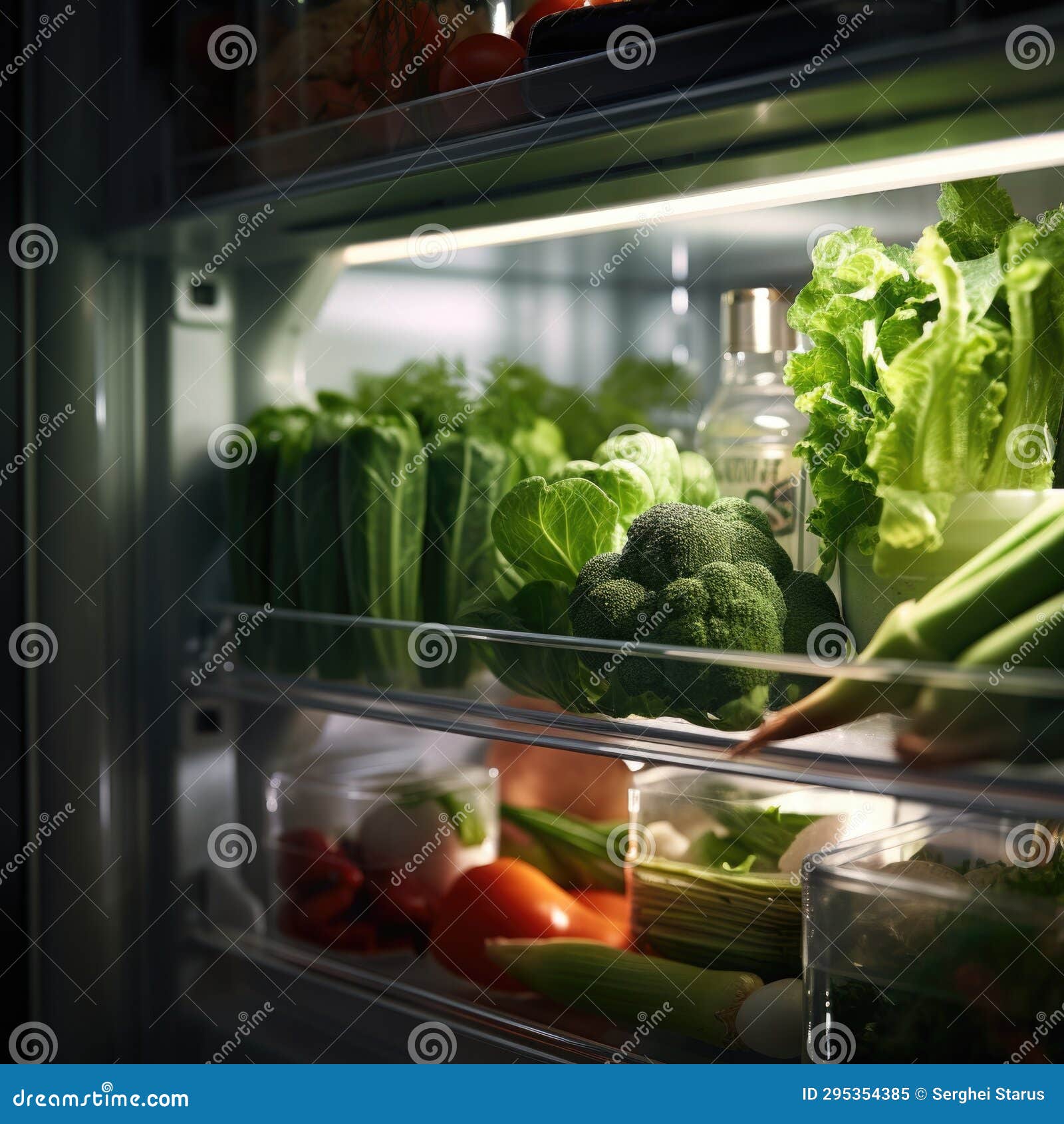 A Refrigerator with Vegetables and Other Food Inside, AI Stock Image ...