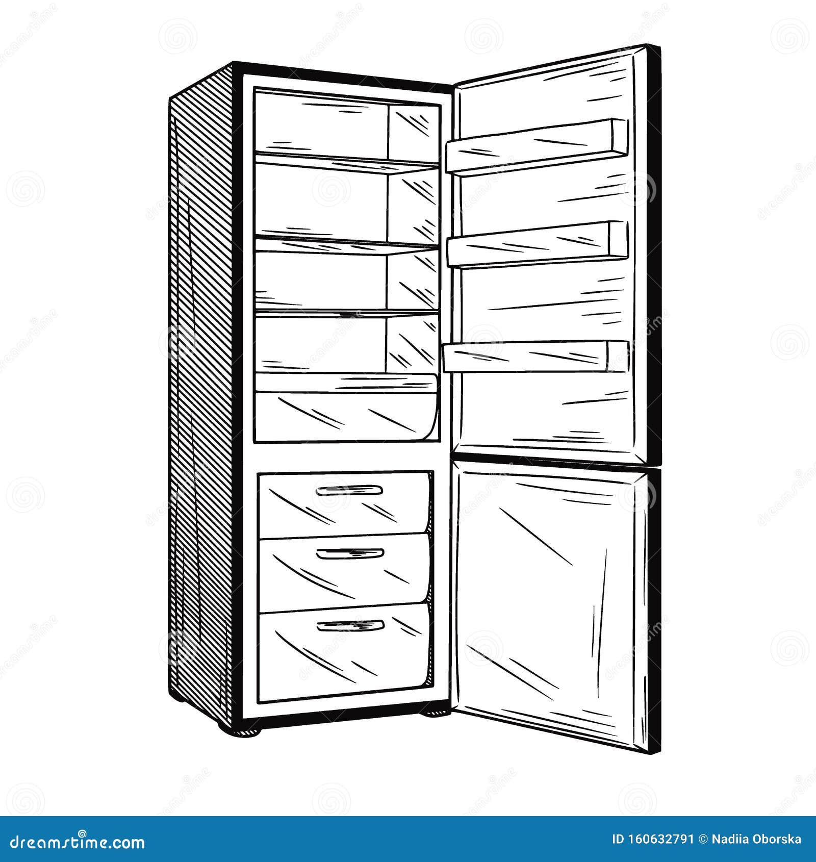 Empty Fridge Drawing