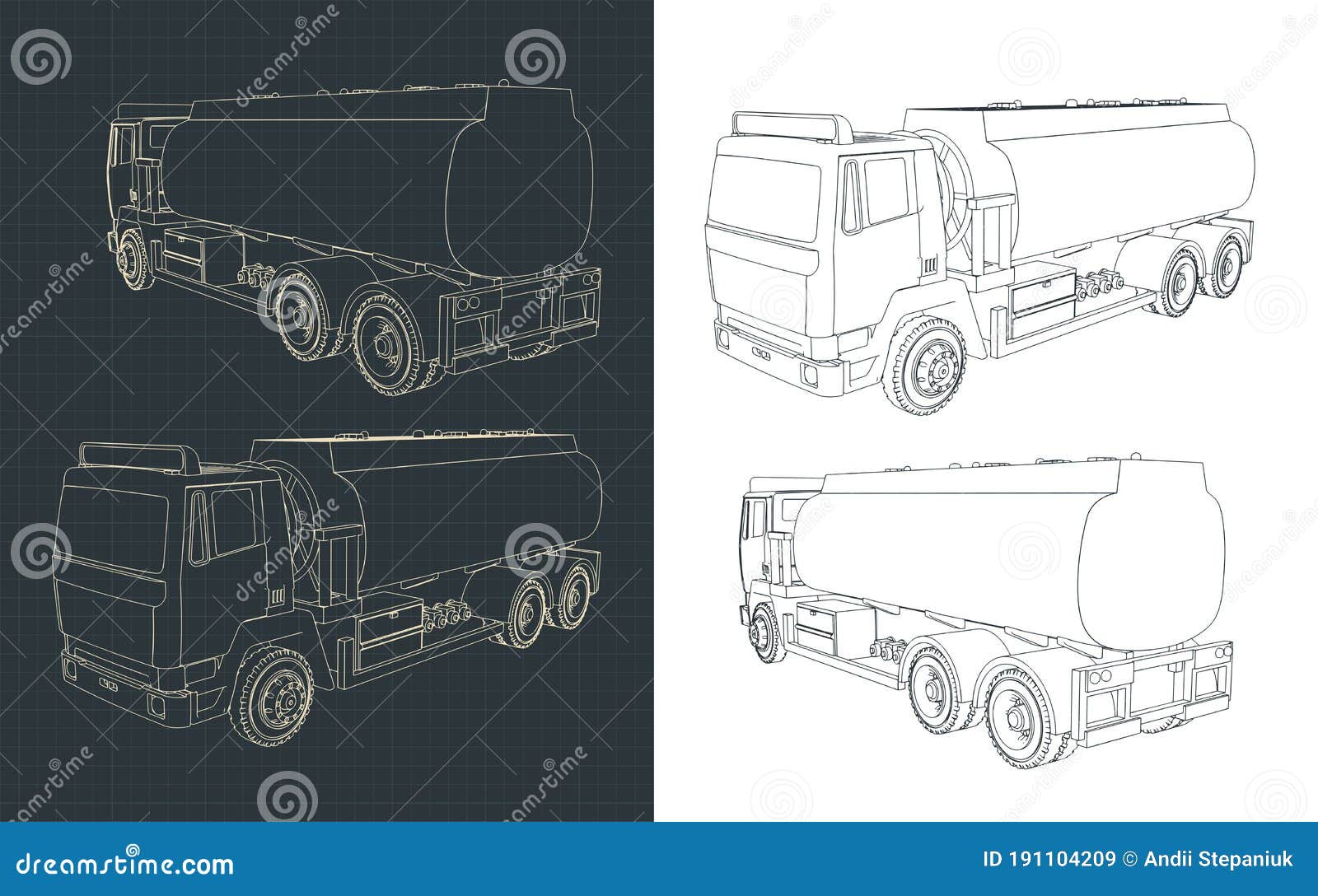 Refueler truck drawings stock vector. Illustration of refueling - 191104209