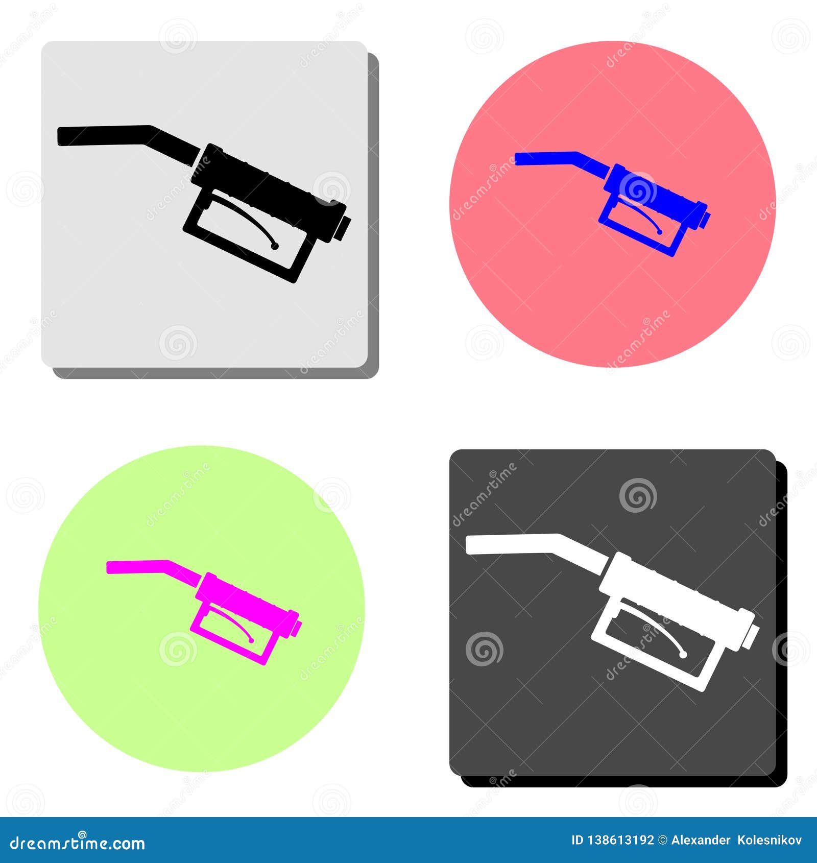 Refueling Gun. Flat Vector Icon Stock Vector - Illustration of auto ...
