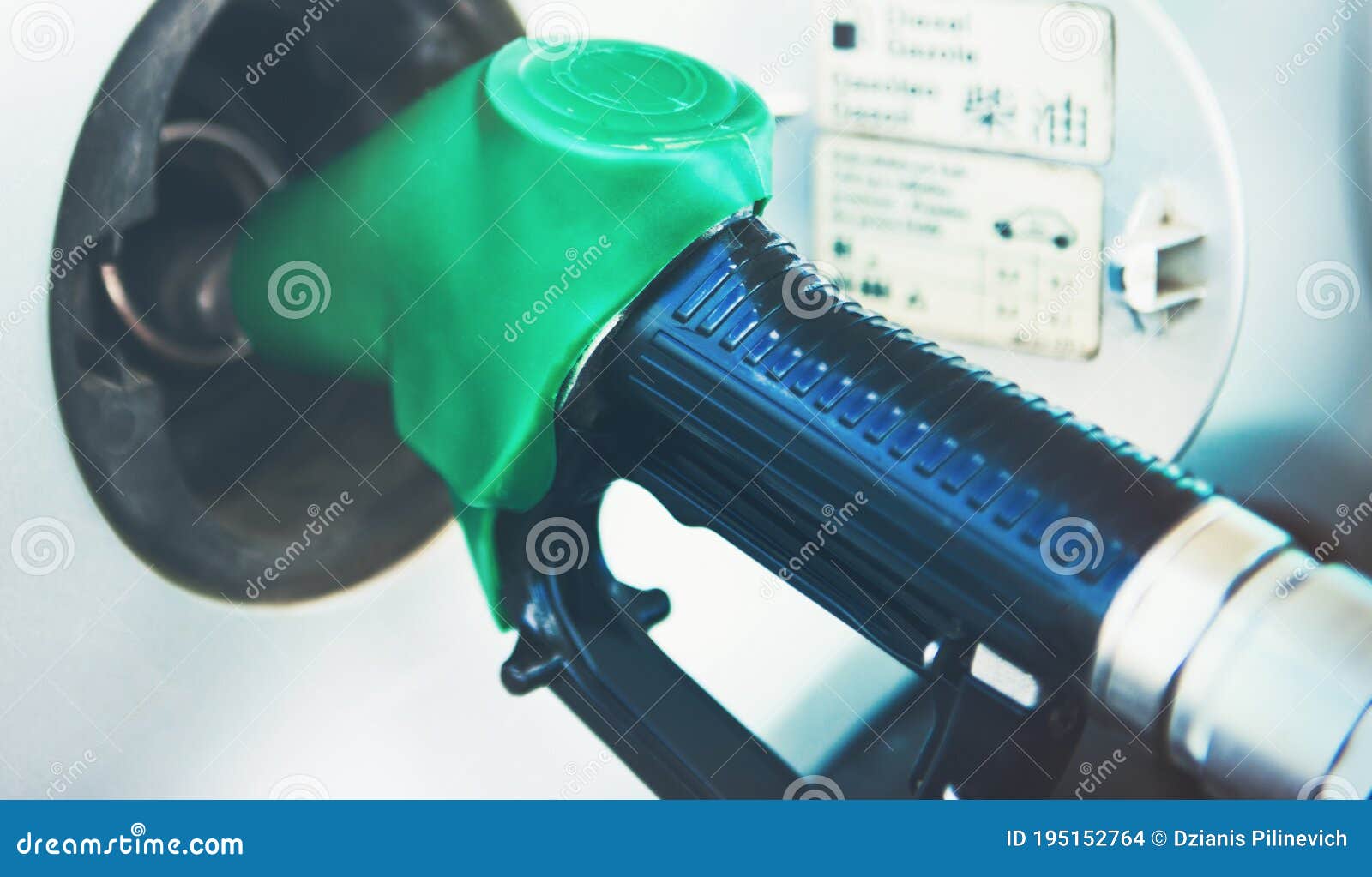 Refueling Nozzle Inserted into the Filler Neck Stock Photo - Image of ...