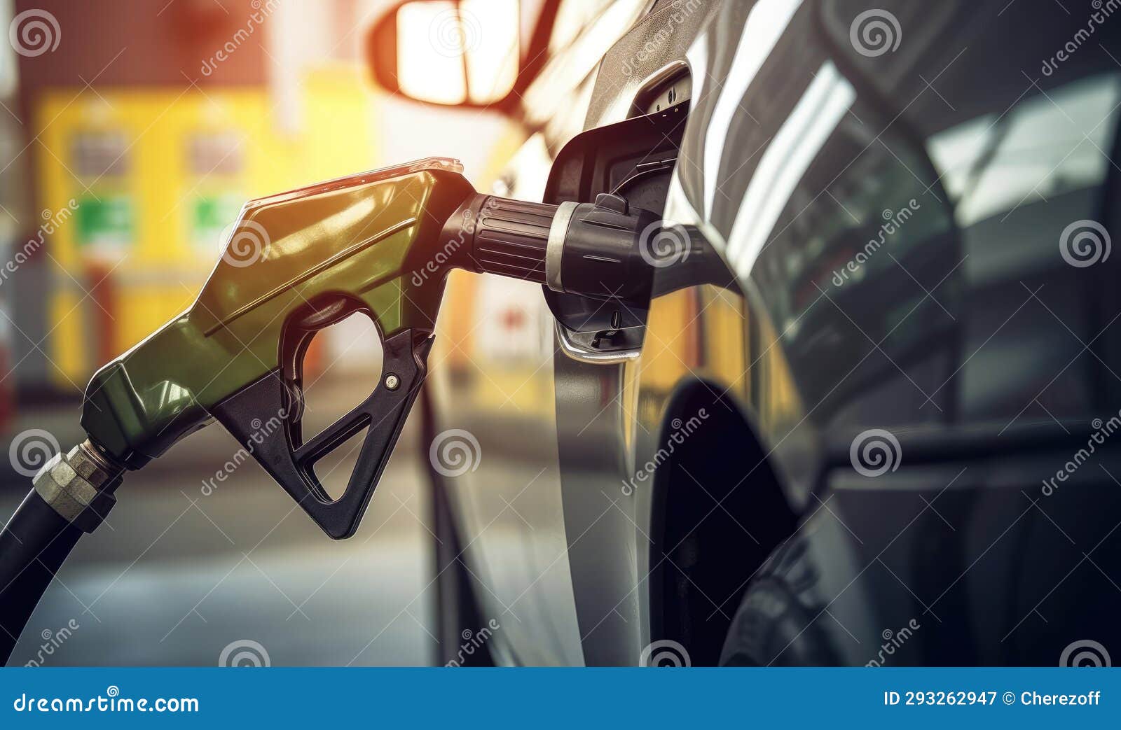 The Refueling Nozzle is Inserted into the Tank of the Vehicle Stock ...