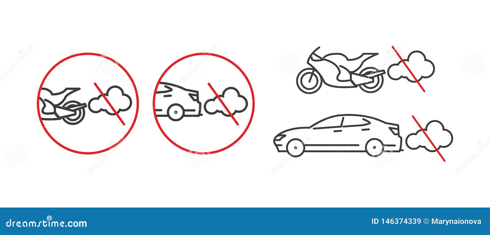 Before Refueling, Switch the Engine Off, Set of Linear Icons Stock ...