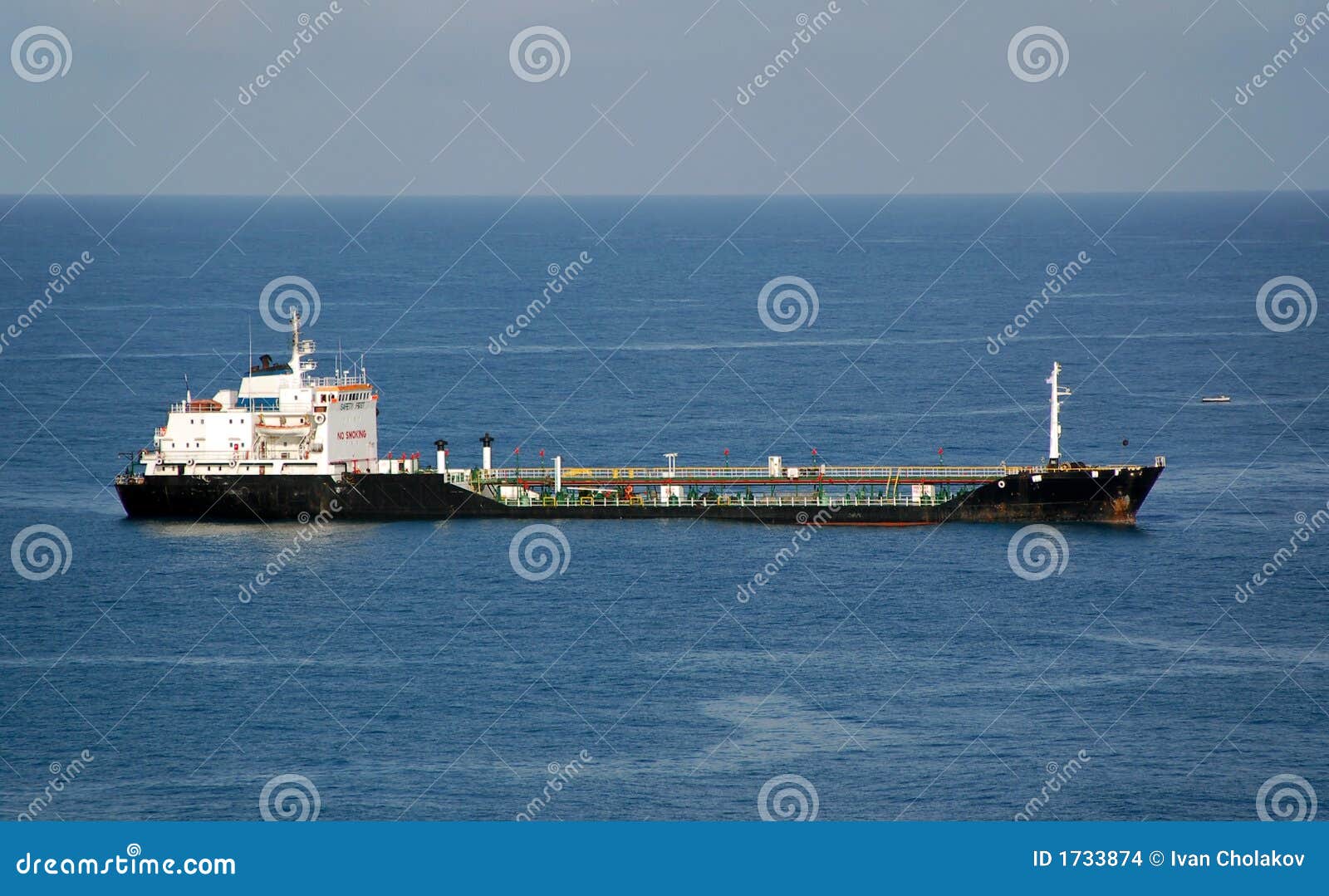 Refueling Tanker Anchored in Port Stock Photo - Image of nautical ...