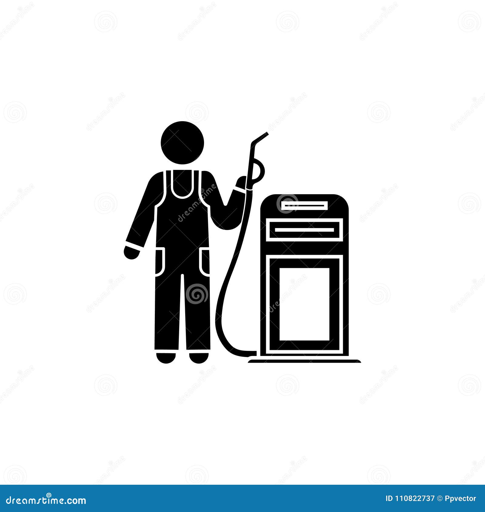 Refueling Worker Icon, Refueller Stock Vector - Illustration of hose ...