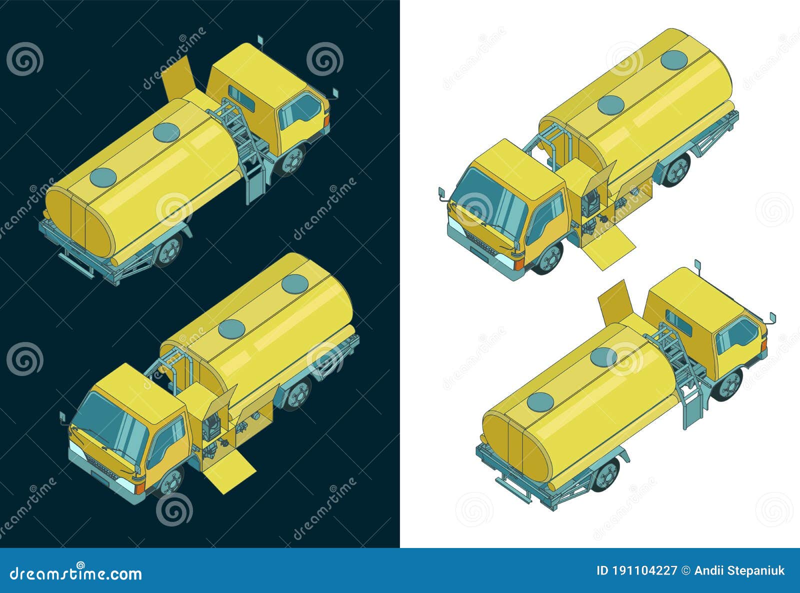 Refueler Truck Color Illustrations Cartoon Vector | CartoonDealer.com ...