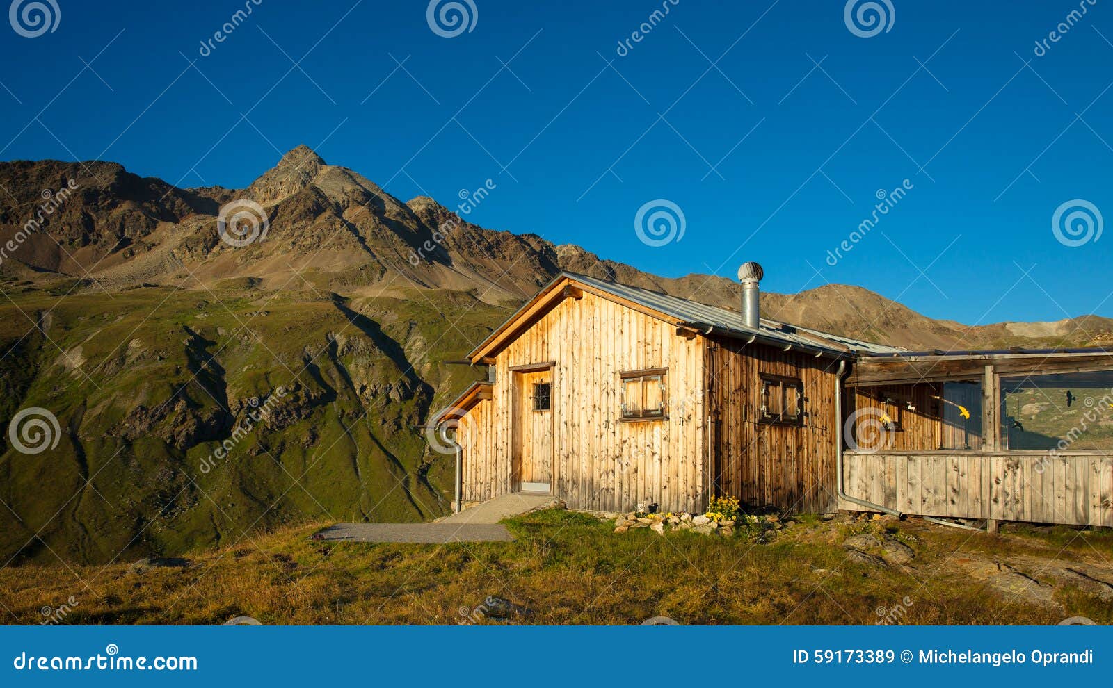 Refuge on the alps stock image. Image of scenery, hiking - 59173389