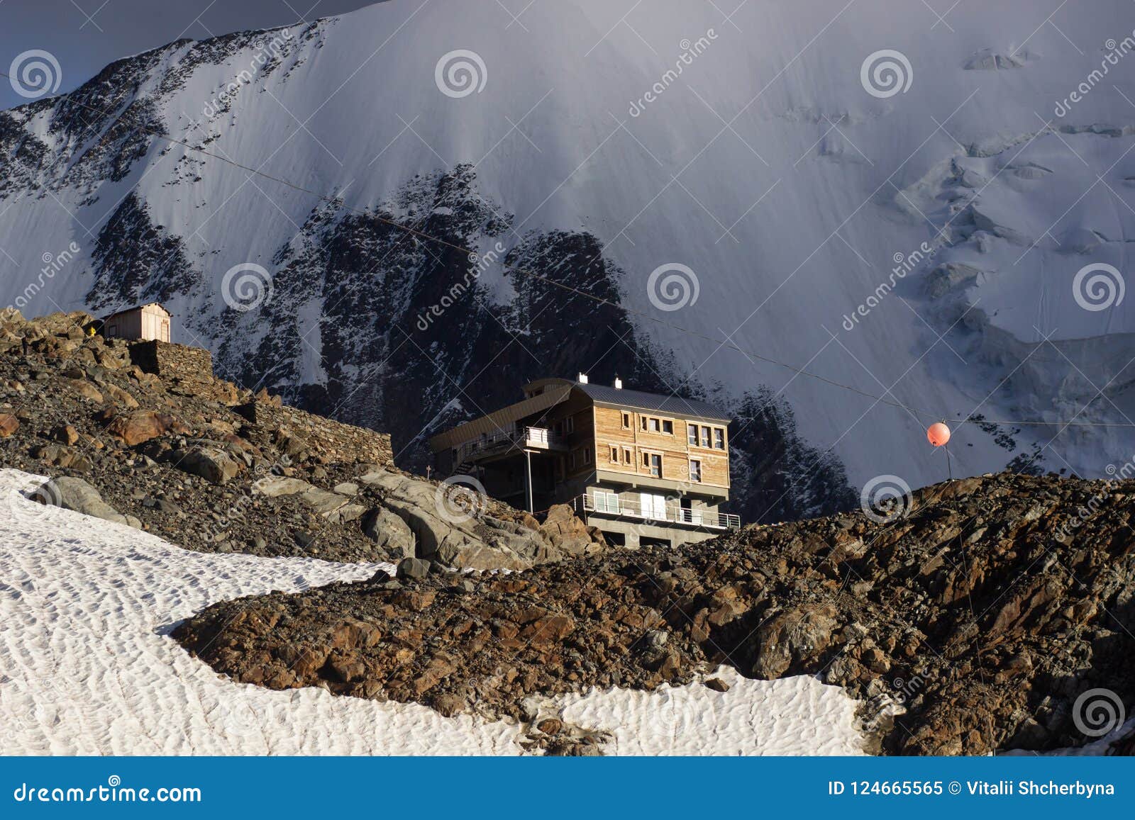 REFUGE of HEAD ROUSSE. Mont Blanc Mountains Stock Image - Image of ...