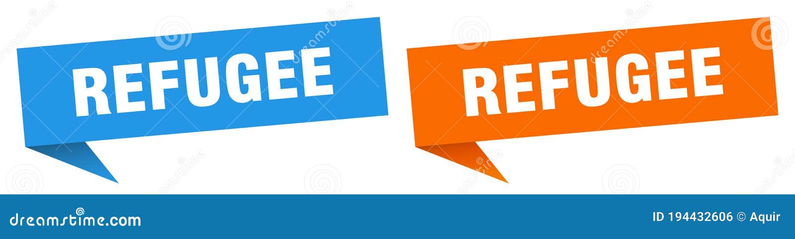 Refugee Banner. Refugee Speech Bubble Label Set Stock Vector ...