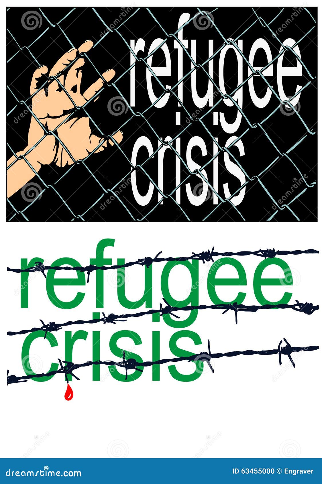 Refugee crisis sign stock vector. Illustration of vector - 63455000