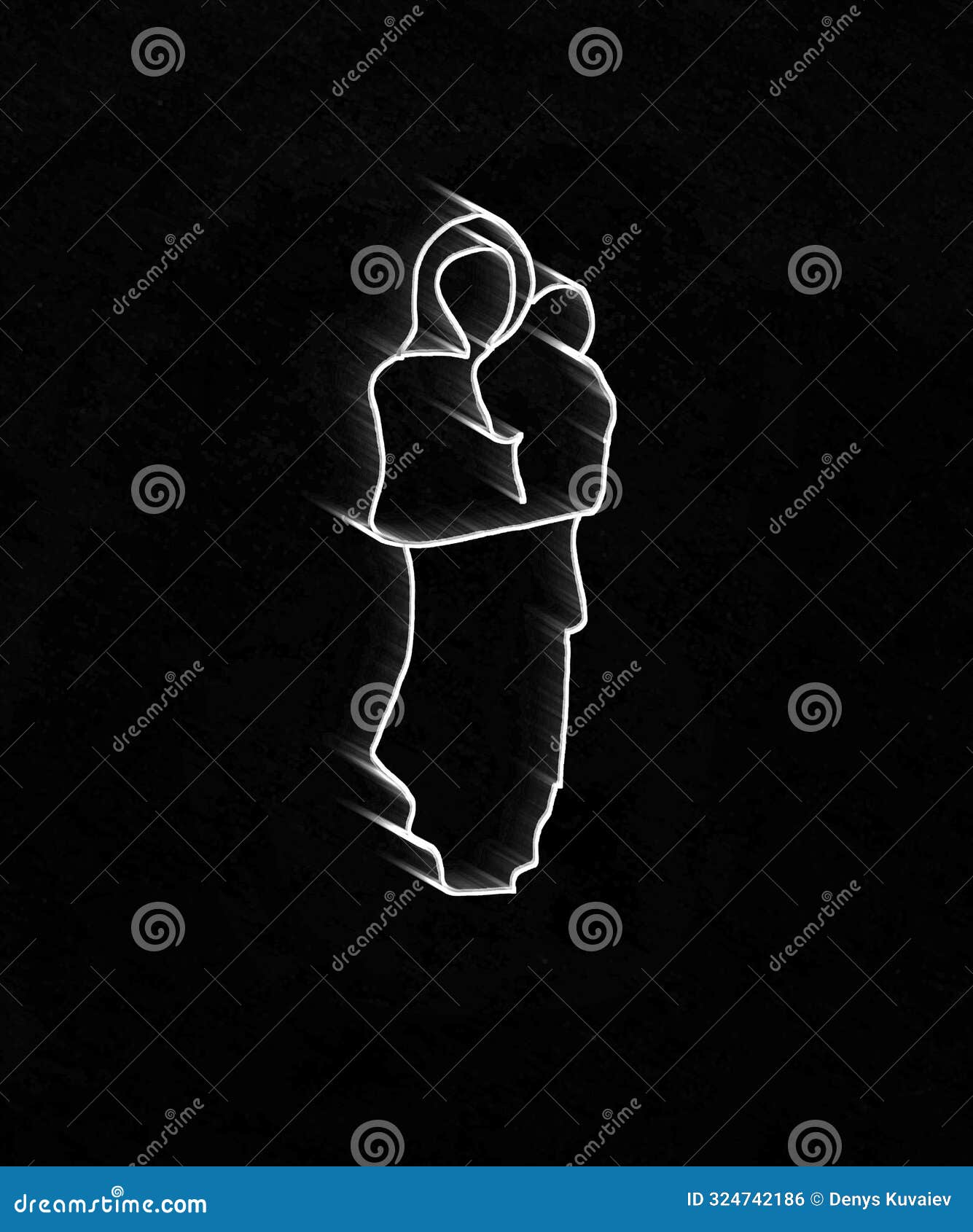 Refugee Icon - Drawing of the Mother with Child Stock Illustration ...