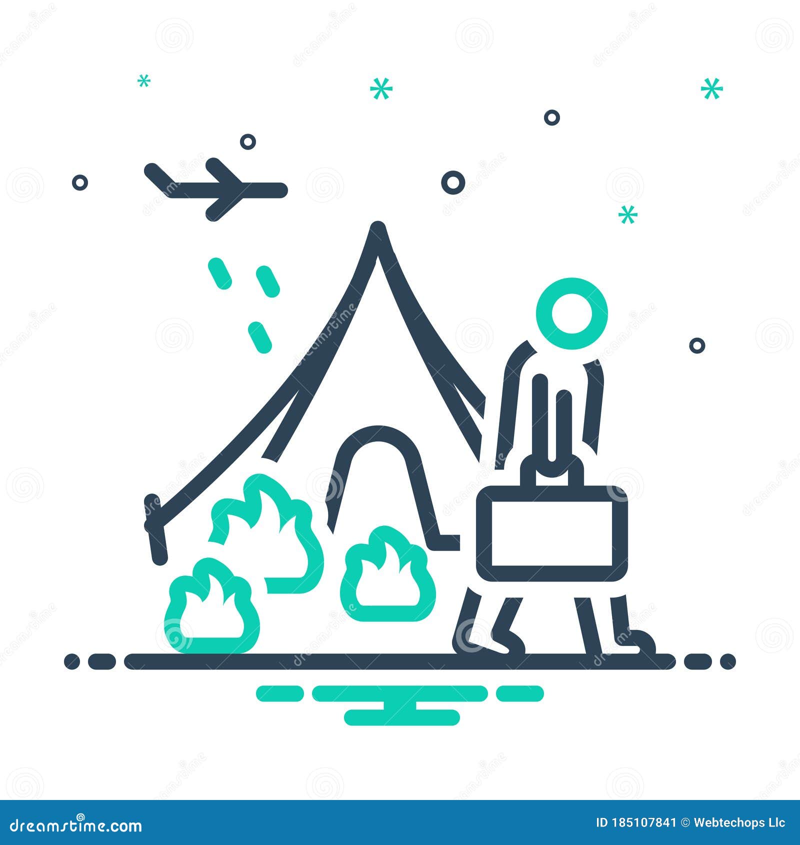 Mix Icon for Refugee, Fugitive and Migrant Stock Illustration ...