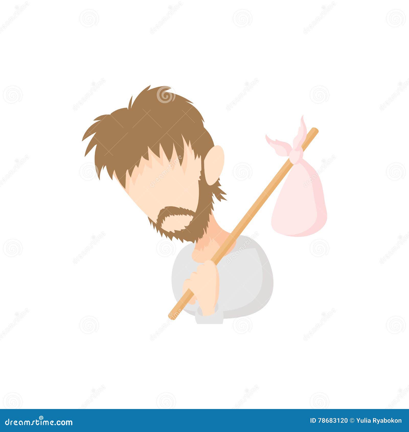 Cartoon Refugee Characters. Homeless Problems, Poor Woman And Man Live ...