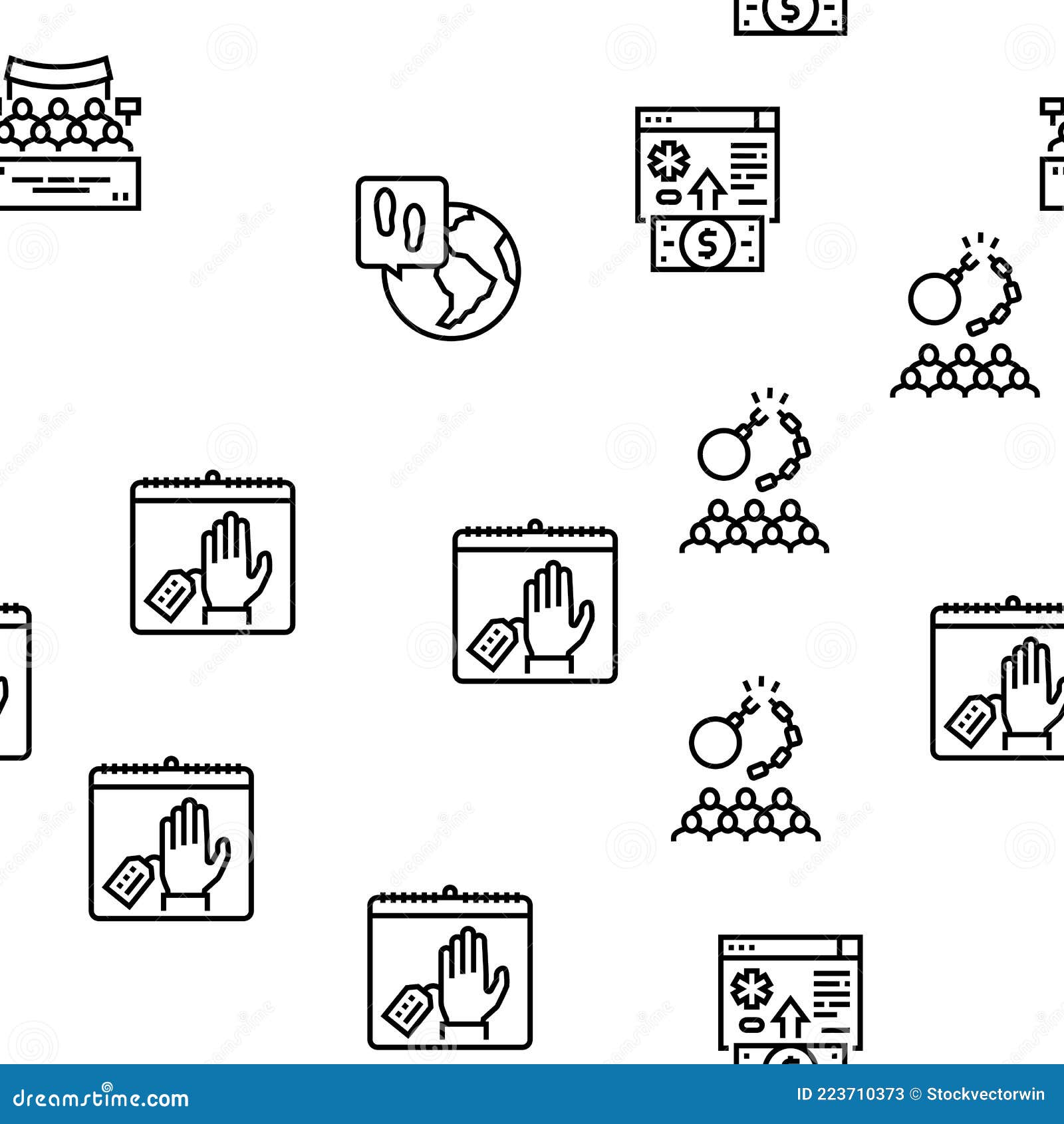 Refugee From Problem Collection Icons Set Vector Stock Vector