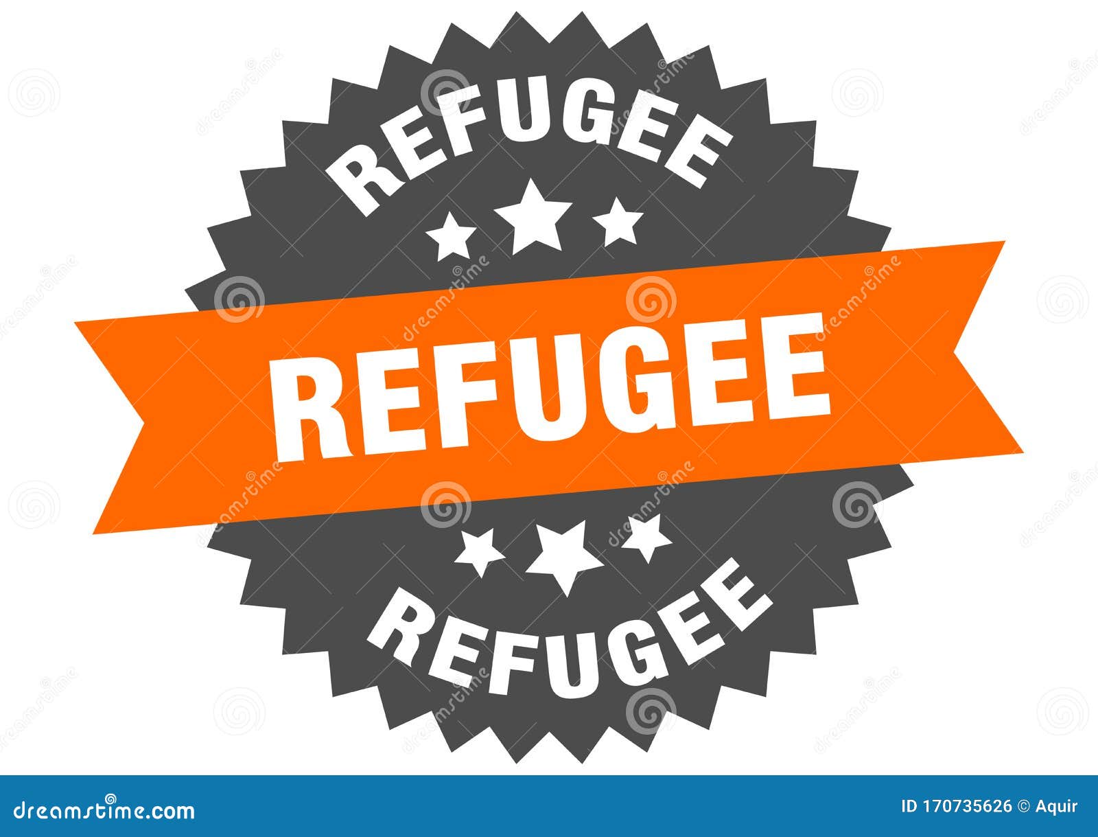 Refugee Sign. Refugee Circular Band Label. Refugee Sticker Stock Vector ...