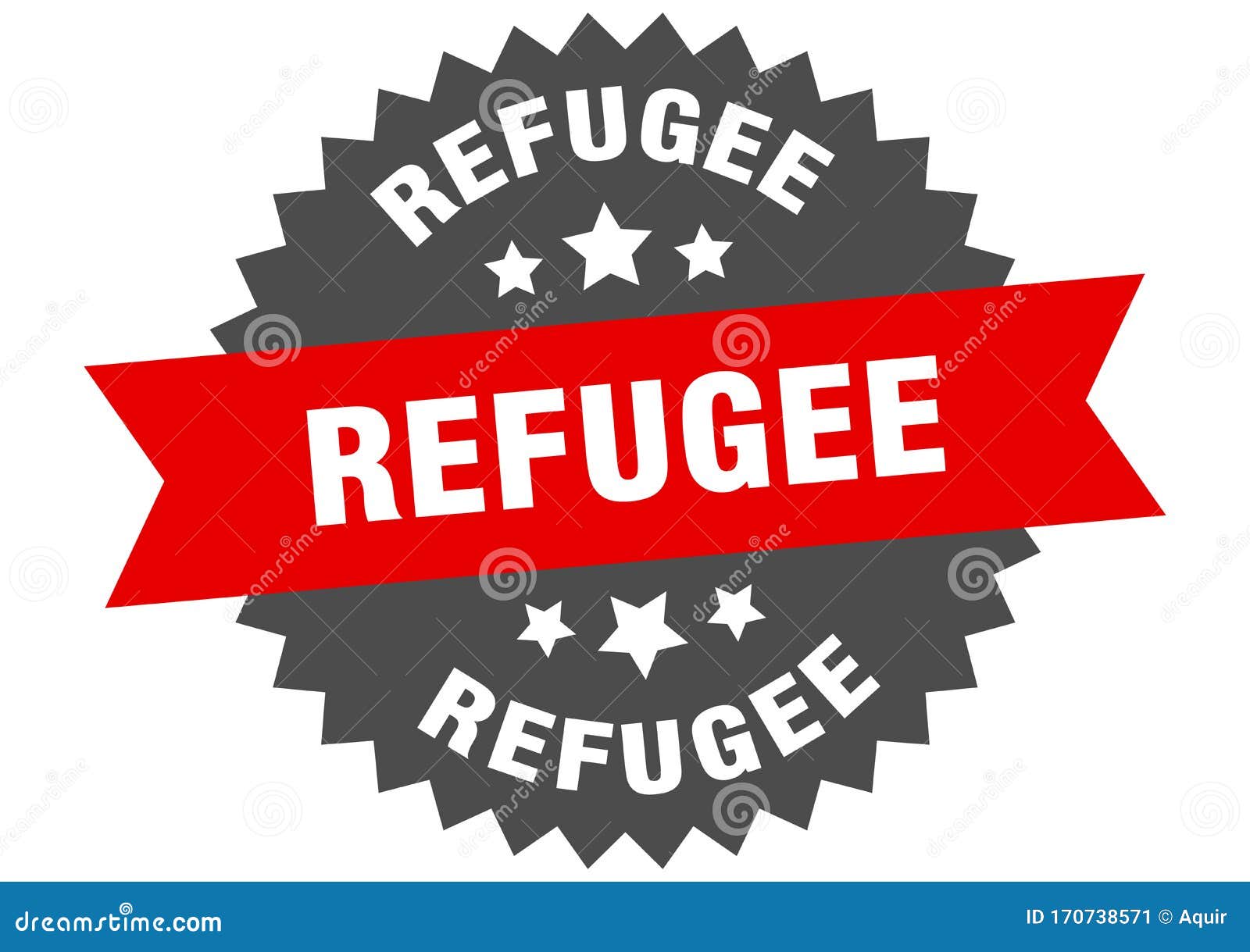 Refugee Sign. Refugee Circular Band Label. Refugee Sticker Stock Vector ...
