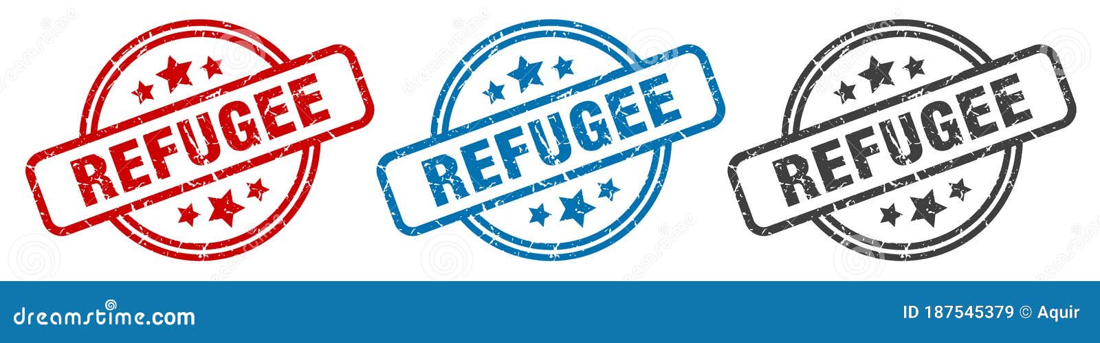 Refugee Stamp. Refugee Round Isolated Sign Stock Vector - Illustration ...