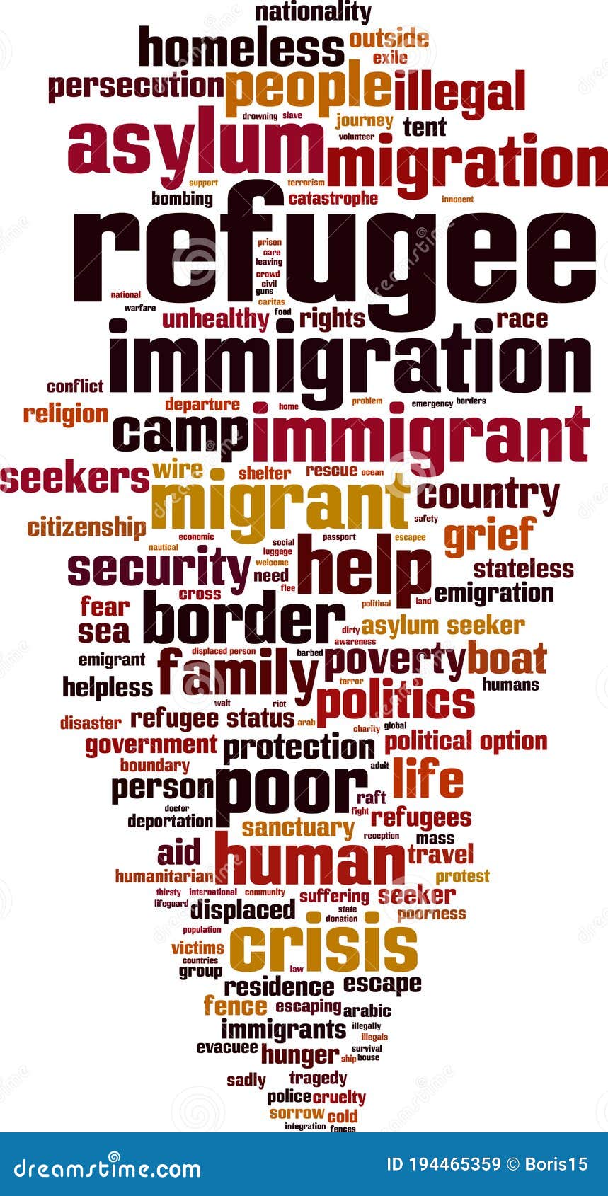 Refugee word cloud stock vector. Illustration of race - 194465359