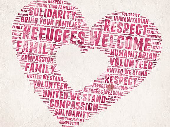 Refugees Welcome Stock Illustration Illustration Of Refugee 58770354