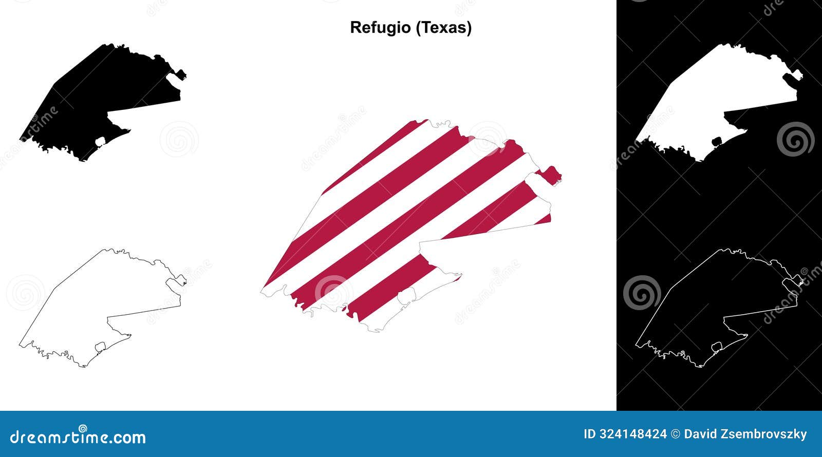 Map Of Refugio County In Texas State On White Background. Single County ...
