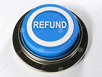 REFUND Blue Push Button - 3D Rendering Stock Illustration ...