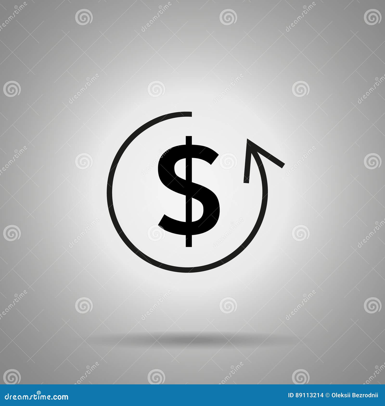 Refund Icon. Dollar Symbol and Circle Arrow Stock Vector - Illustration ...