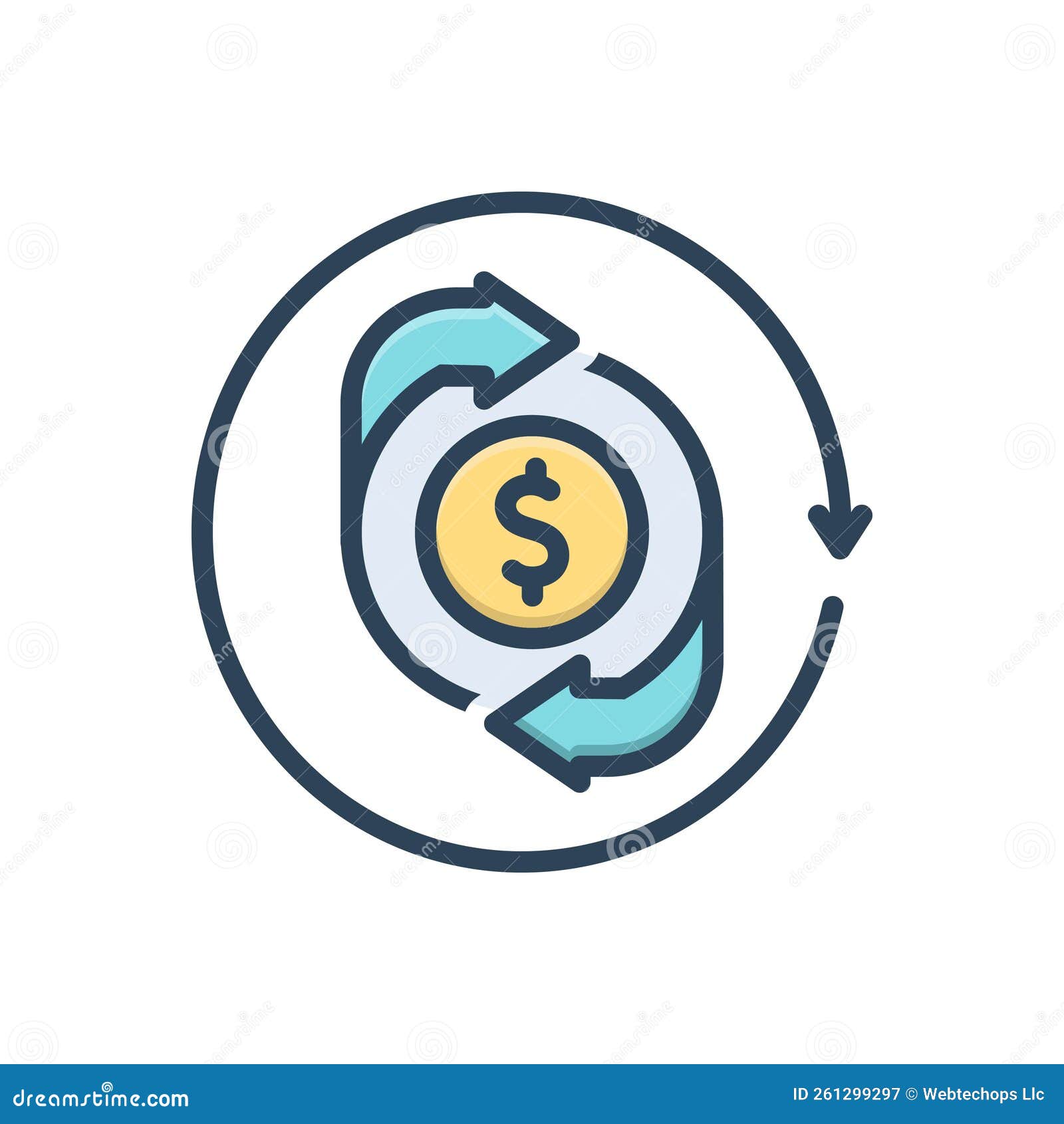Color Illustration Icon for Refund, Withdrawal and Cash Stock ...
