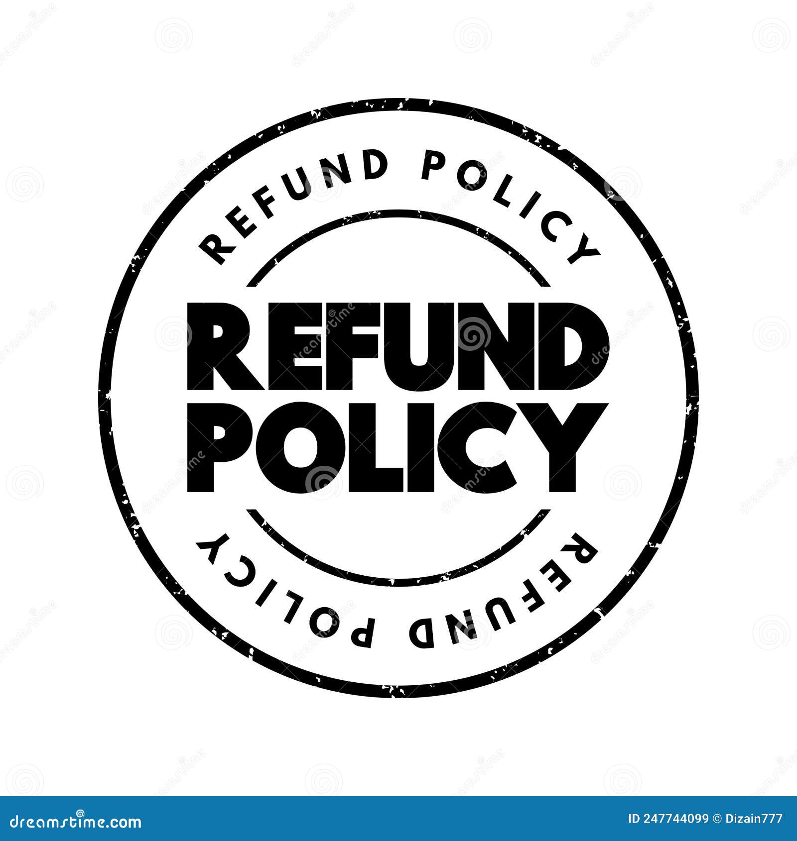 Refund Policy Text Stamp, Business Concept Background Stock ...