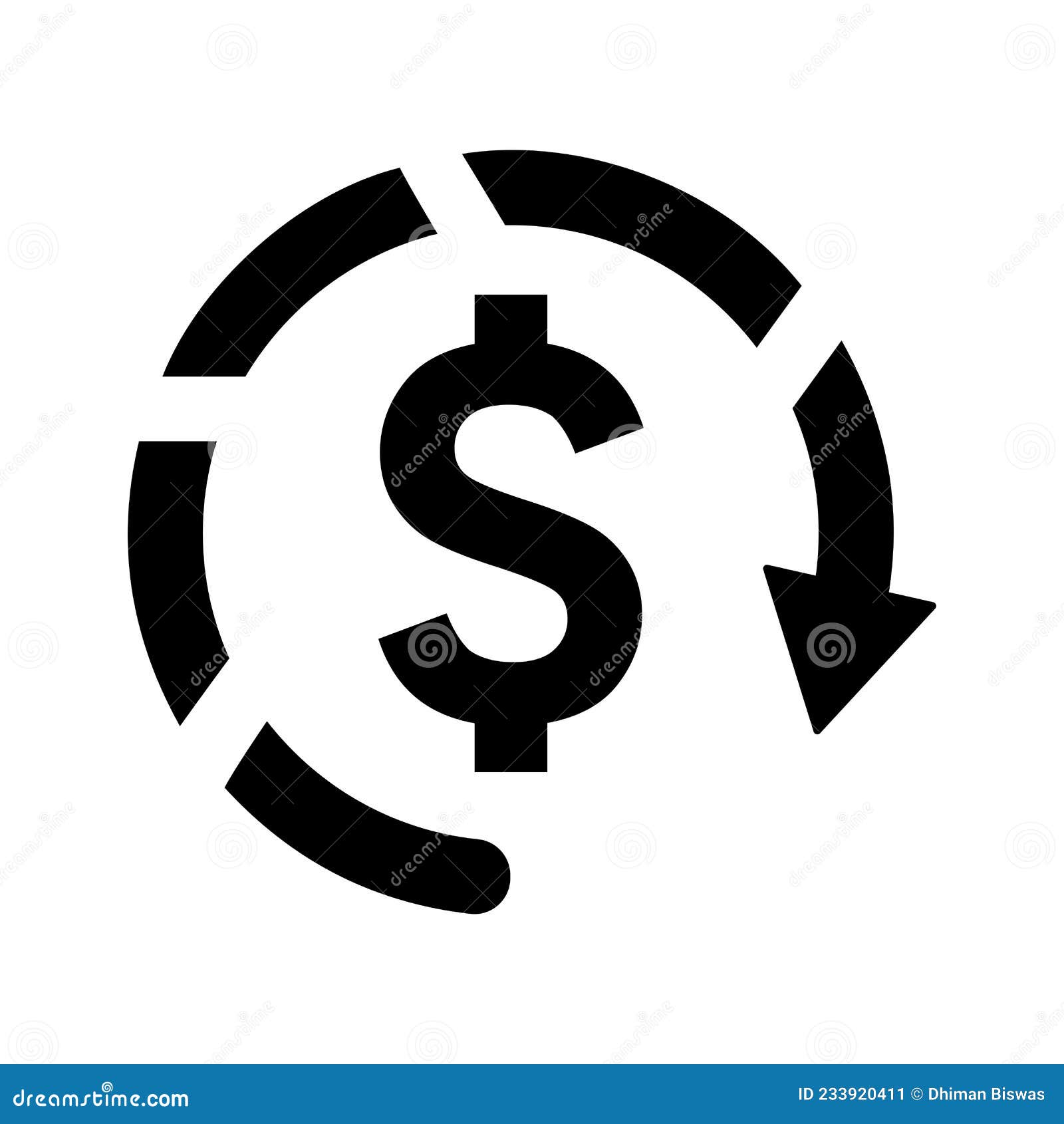 Refund, Restore, Money Back Icon. Black Vector Graphics Stock Vector ...