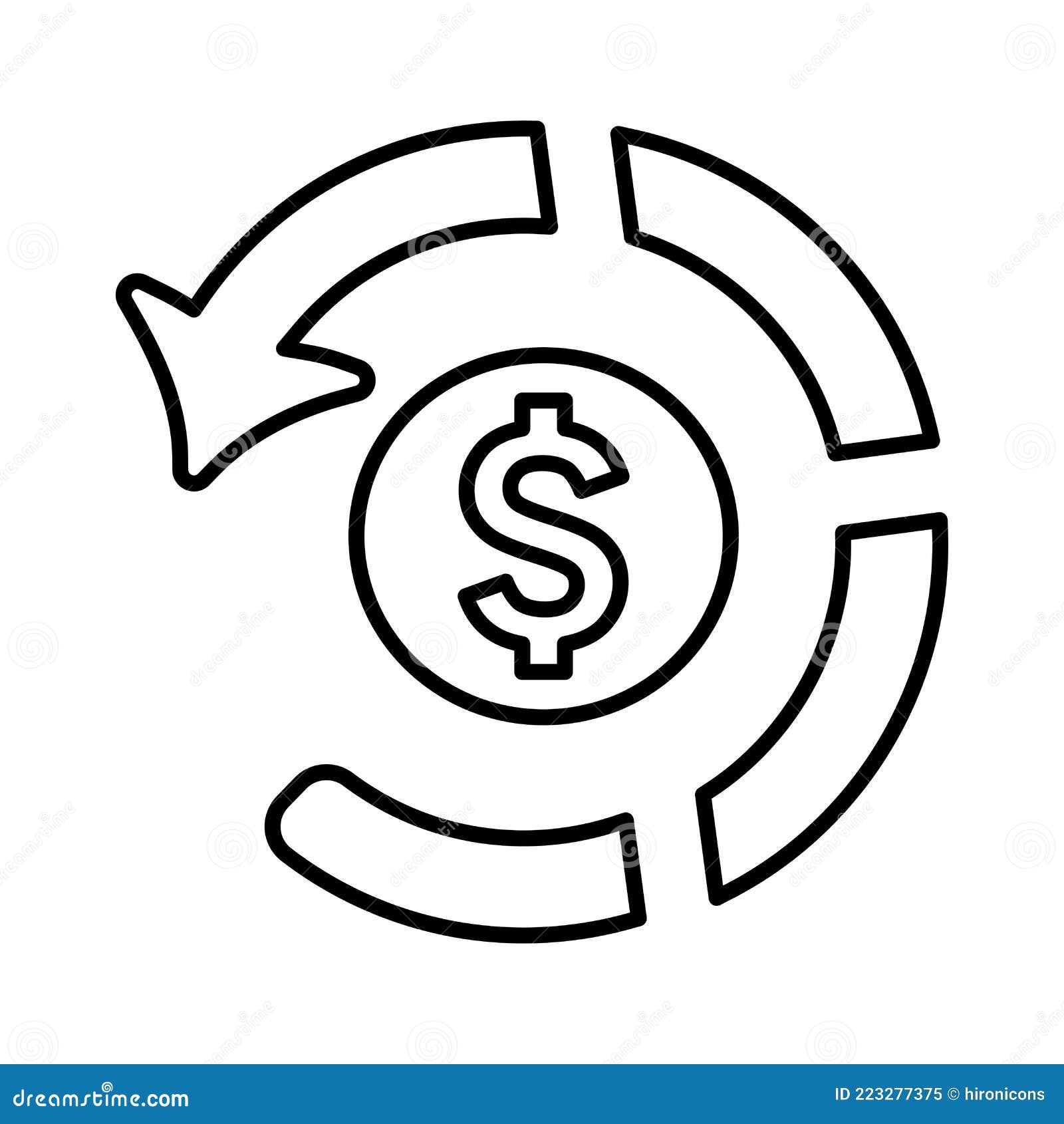 Refund, Restore, Money Back Outline Icon. Line Art Vector Stock Vector ...