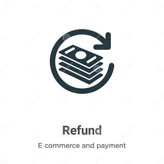 Refund Vector Icon on White Background. Flat Vector Refund Icon Symbol ...