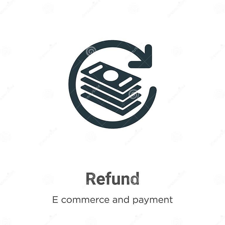 Refund Vector Icon on White Background. Flat Vector Refund Icon Symbol ...