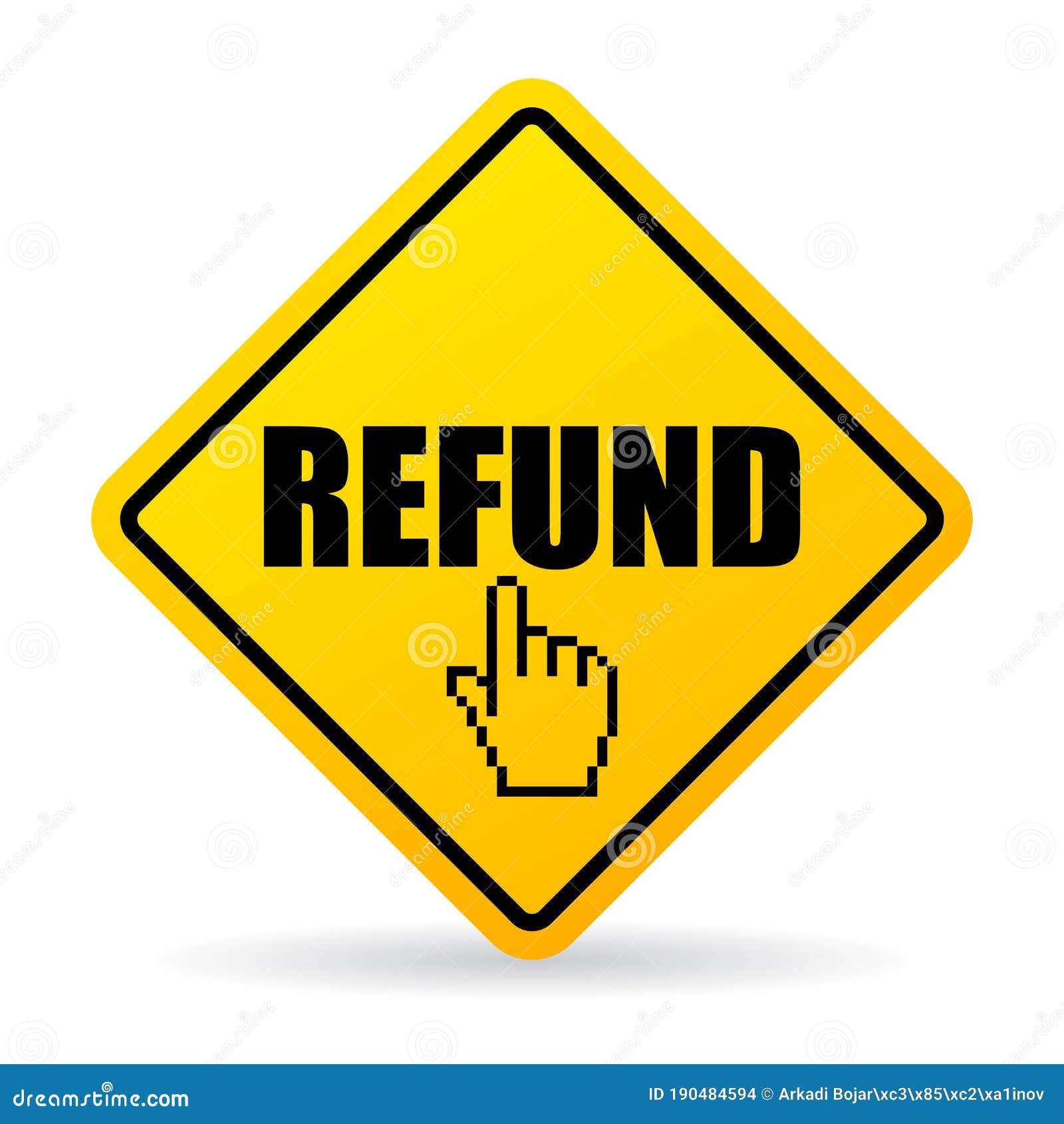 Refund vector sign stock vector. Illustration of click - 190484594