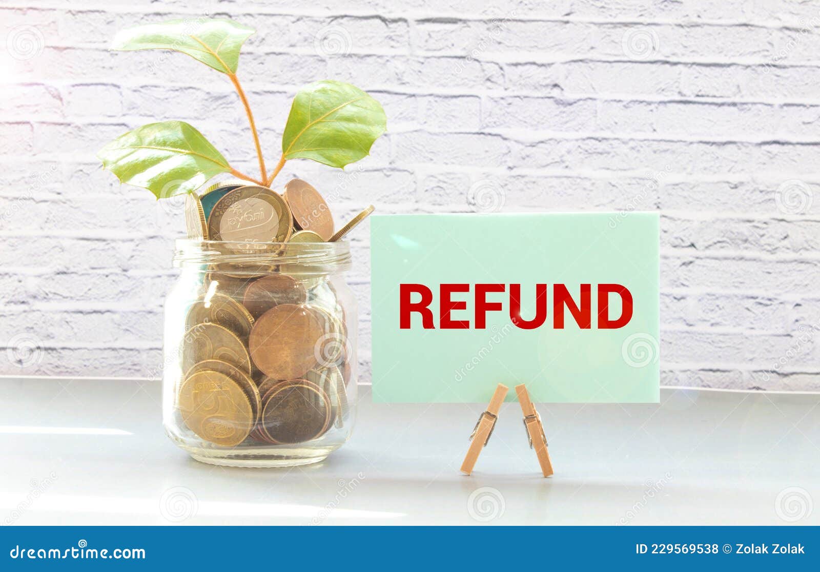 REFUND Word on Paper and Magnifying Lens Stock Photo - Image of paper ...