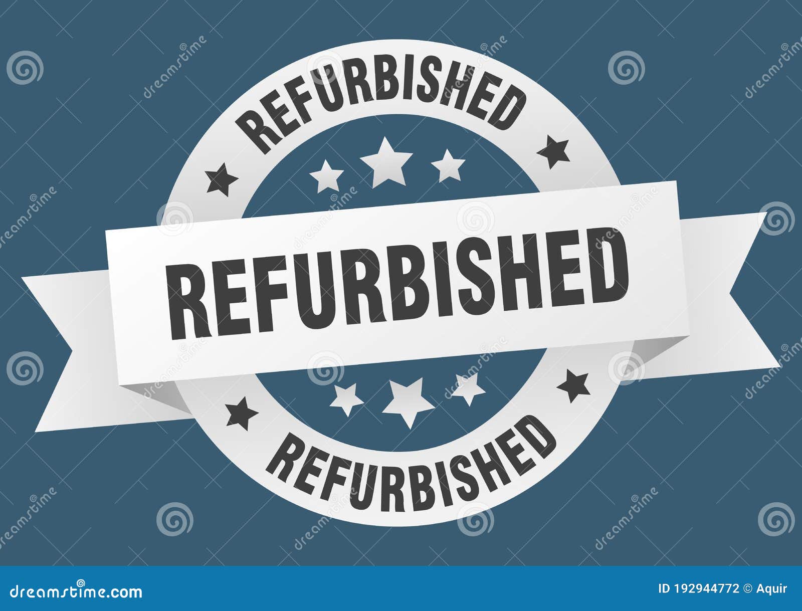 Refurbished Round Ribbon Isolated Label. Refurbished Sign Stock Vector ...