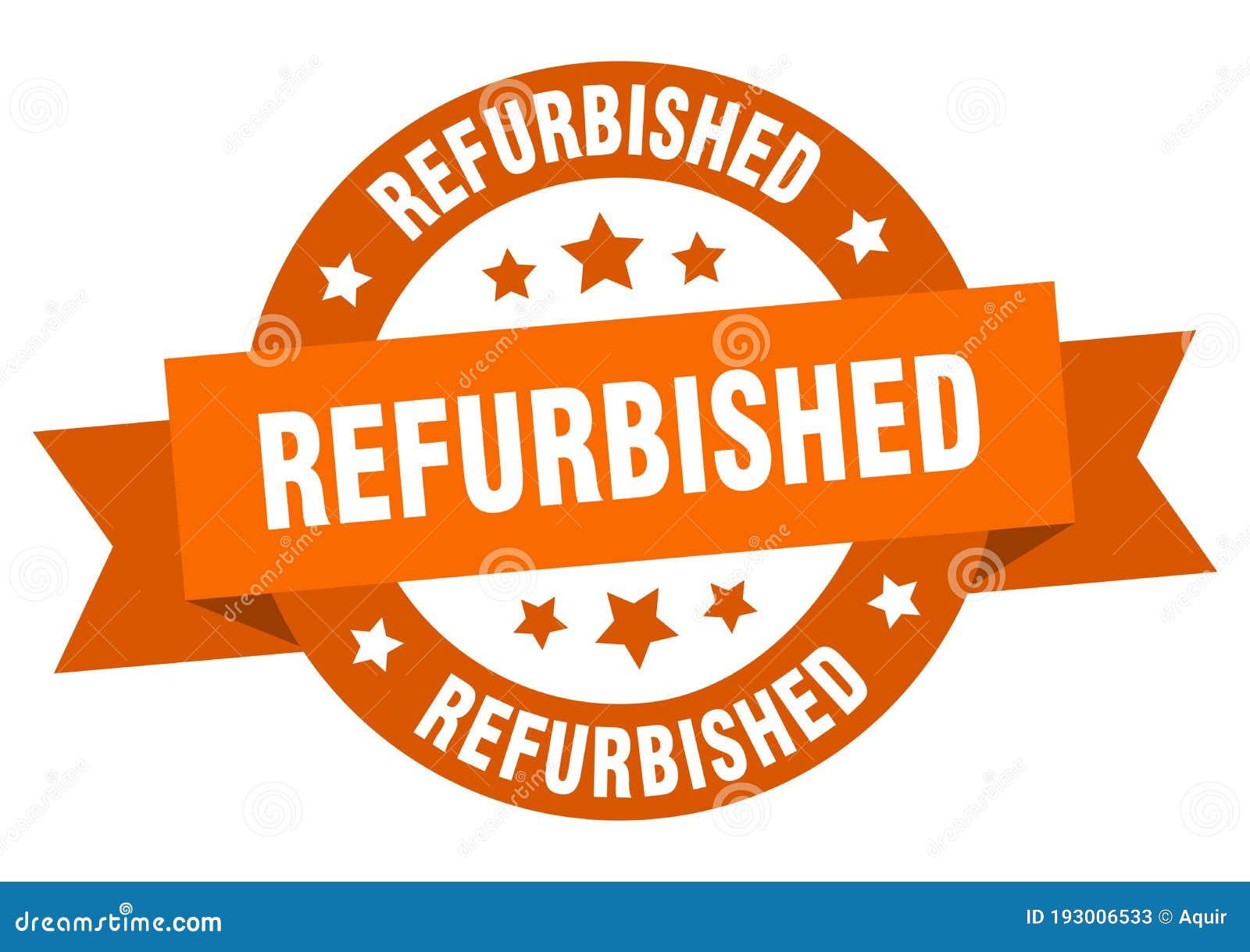 Refurbished Round Ribbon Isolated Label. Refurbished Sign Stock Vector ...