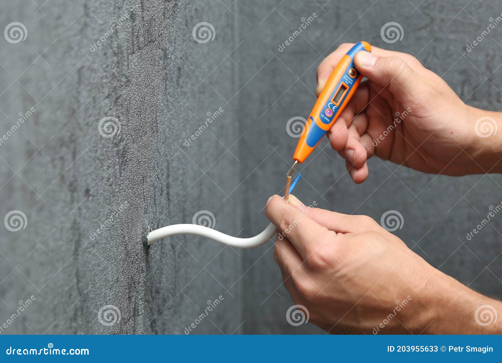 Electric Installation Work at Home. Stock Image - Image of repairman ...